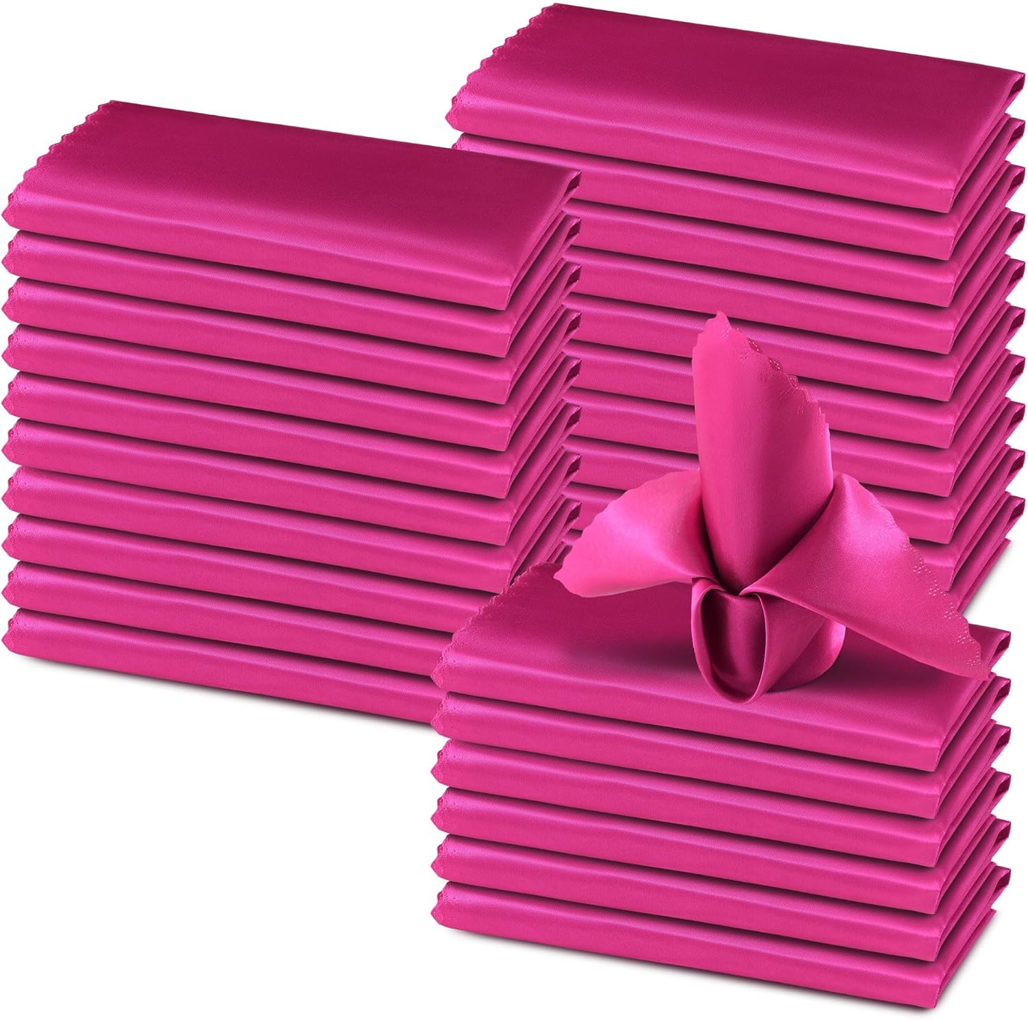 Amazon.com: RUDONG M 72 Pack Hot Pink Satin Napkin, 17 x 17 Inch Square ...