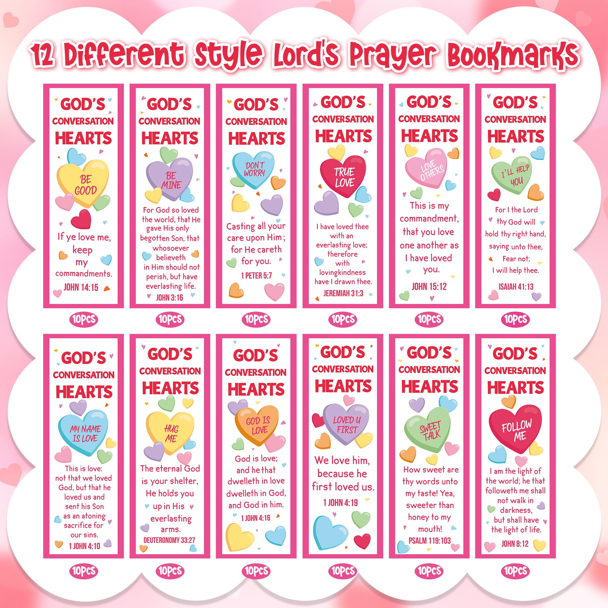 Snapklik.com : Valentines Day Bible Verse Bookmarks - 120Pcs Gods ...