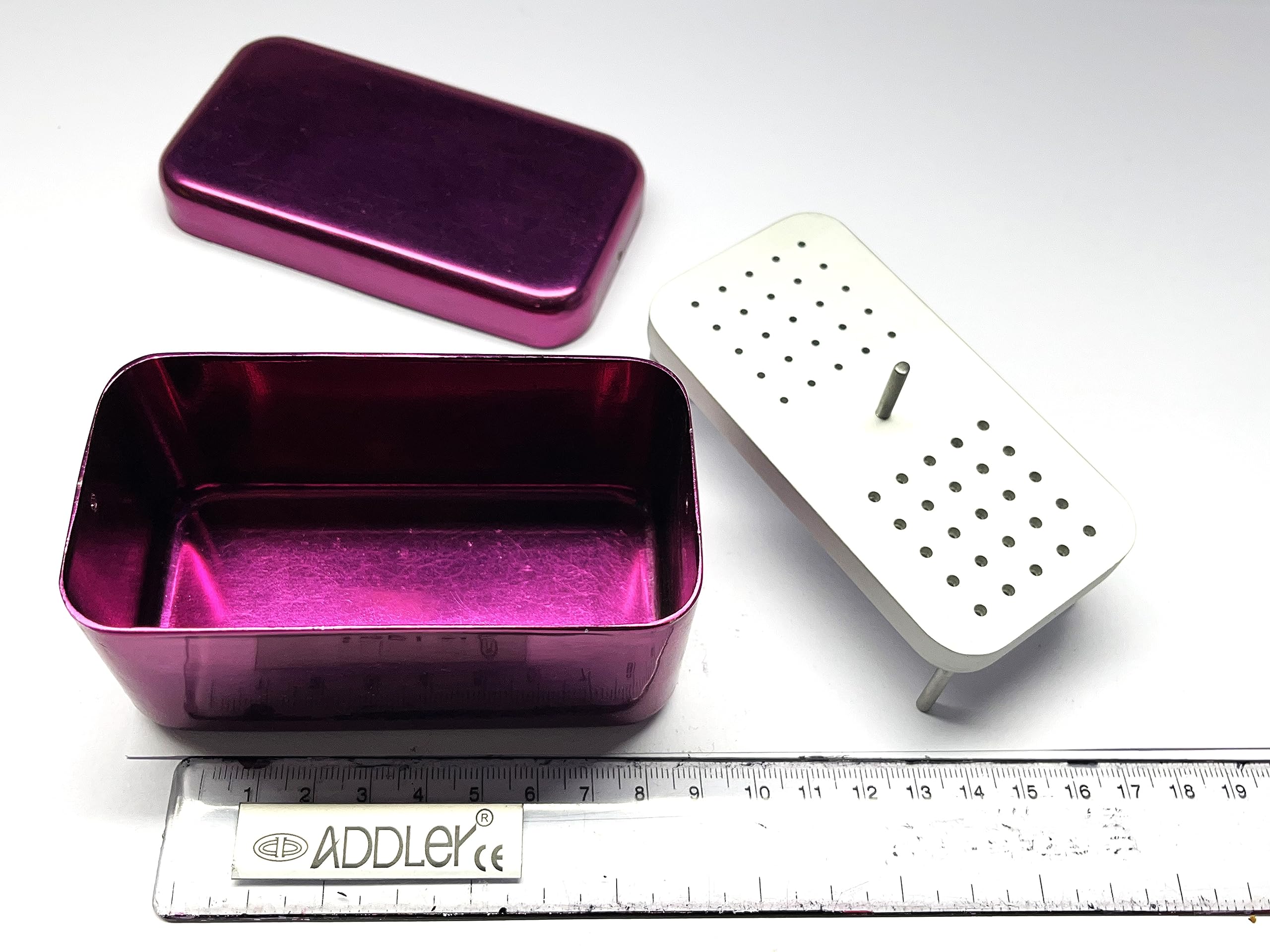 ADDLER DENTAL ENDO BOX WITH BUR FILE 50 HOLES AUTOCLAVABLE. (ASSORTED ...