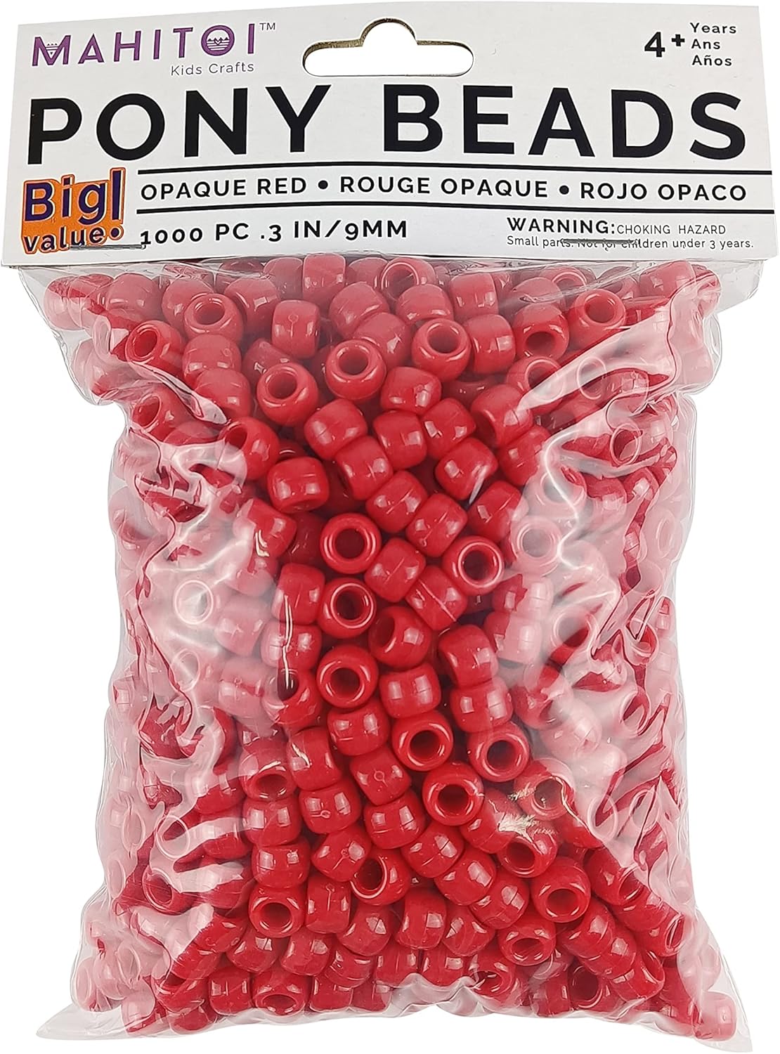 Amazon.com: 1000 Red Beads – 9mm x 6mm Craft Beads for Jewelry Making ...