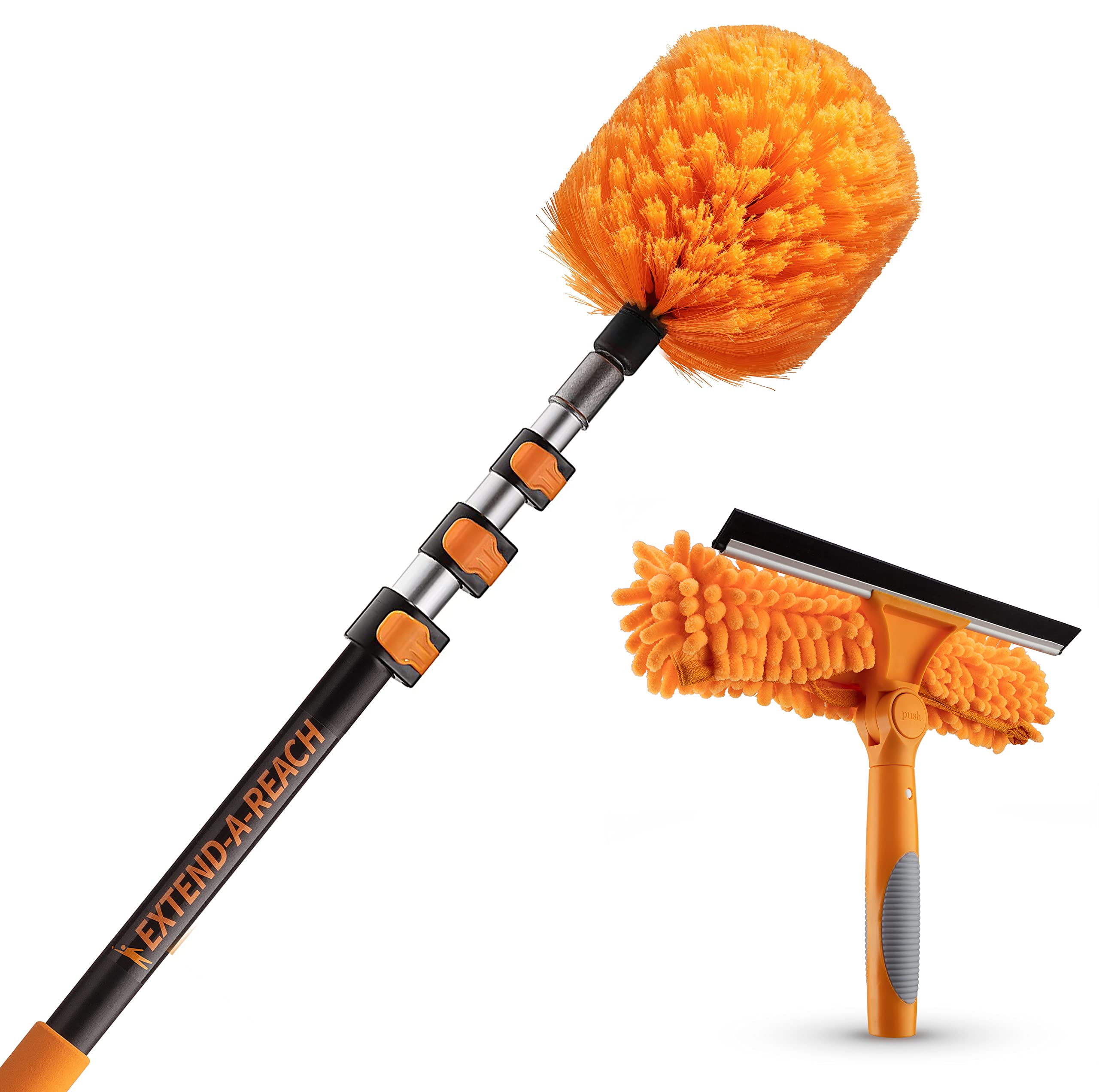 Amazon.com: 7-25 ft Cobweb Duster & Window Squeegee with Extension Pole ...