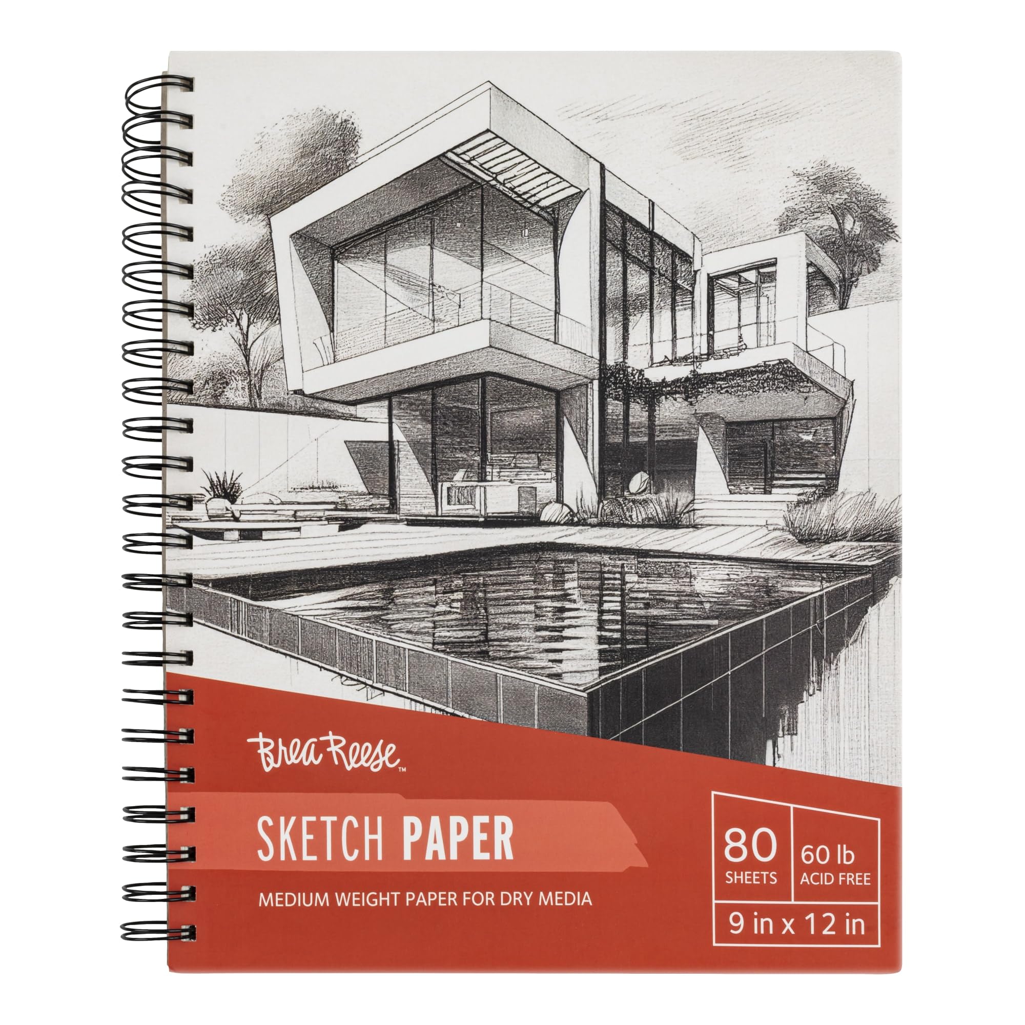 Amazon.com: Brea Reese: Sketch Paper Pad Spiral-Bound 80 Sheets - 9x12-60 lb, Acid-Free, Smooth ...