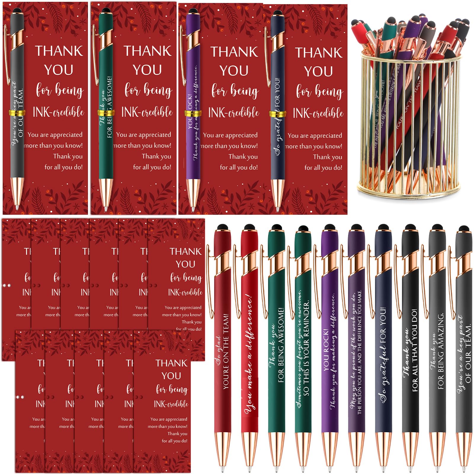 Resurhang 30 Set Thank You Gifts Appreciation Ballpoint Pens with ...
