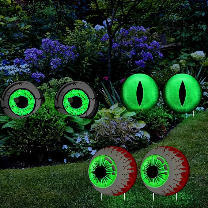 Amazon.com : Capoda 6 Pack Luminous Halloween Eyeballs with Stakes Glow ...