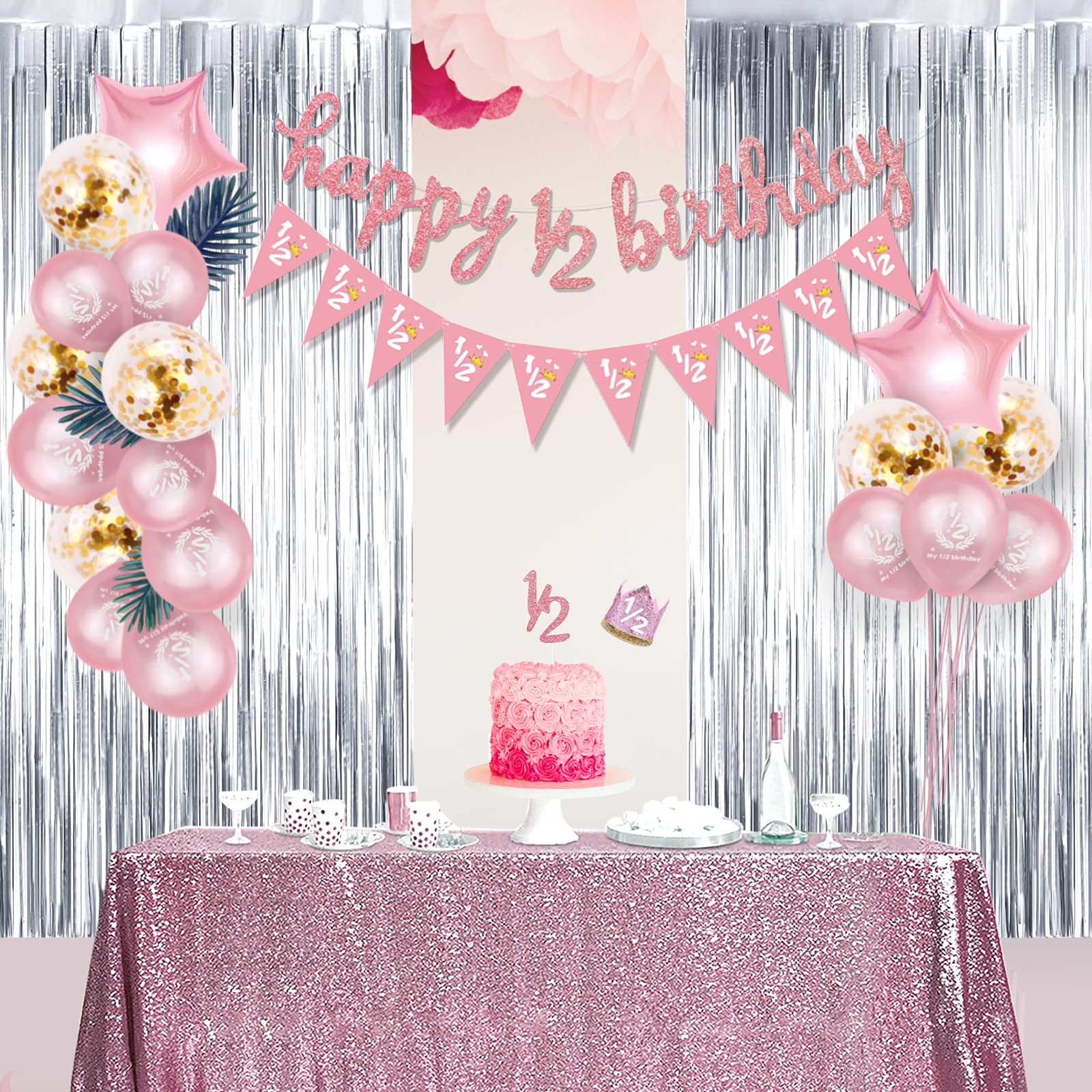 Buy 6 Months Banner, 6 Months Birthday Decorations, 1/2 Birthday ...