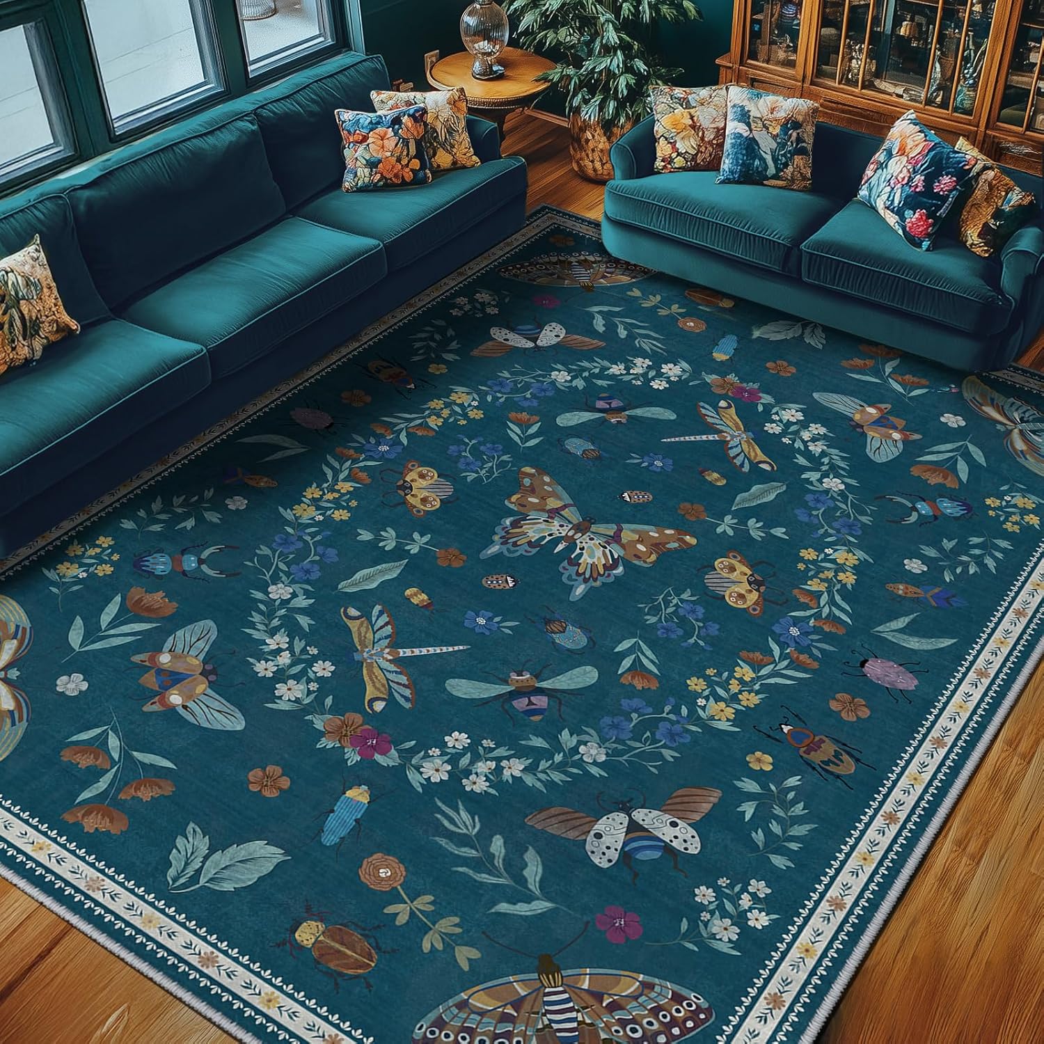 Amazon.com: CAPALOCA 8x10 Butterfly Area Rugs for Living Room Low Pile ...
