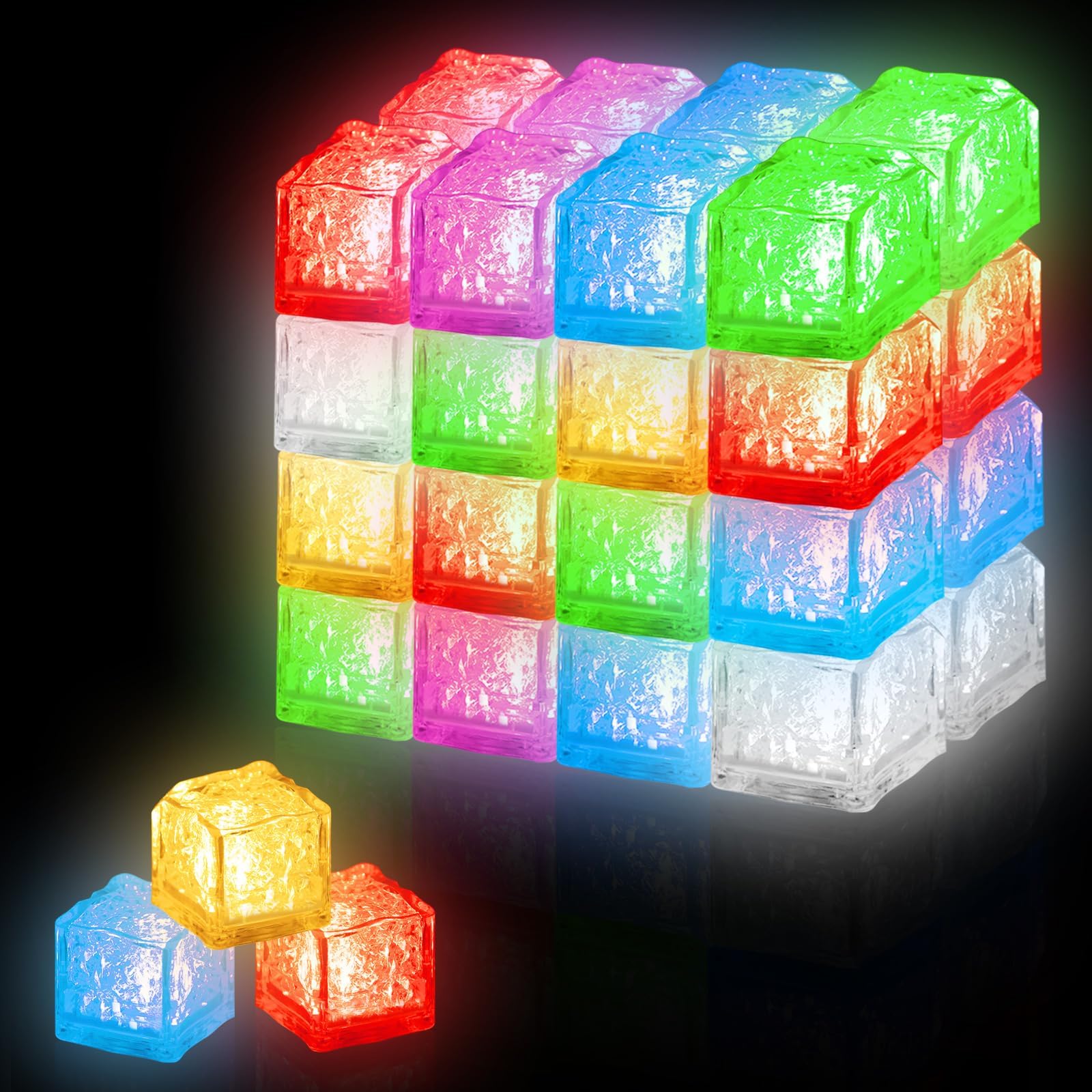 Amazon.com: 300 Pack Light Up Ice Cubes Bulk - LED Ice Cubes for Drinks ...