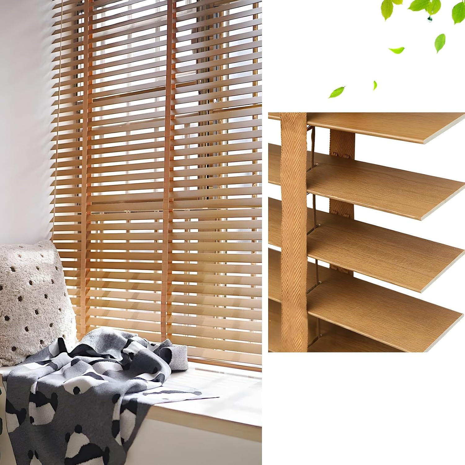 Amazon.com: EVOZEN Faux Wood Blinds 2 Inch Cordless, Room Darkening ...
