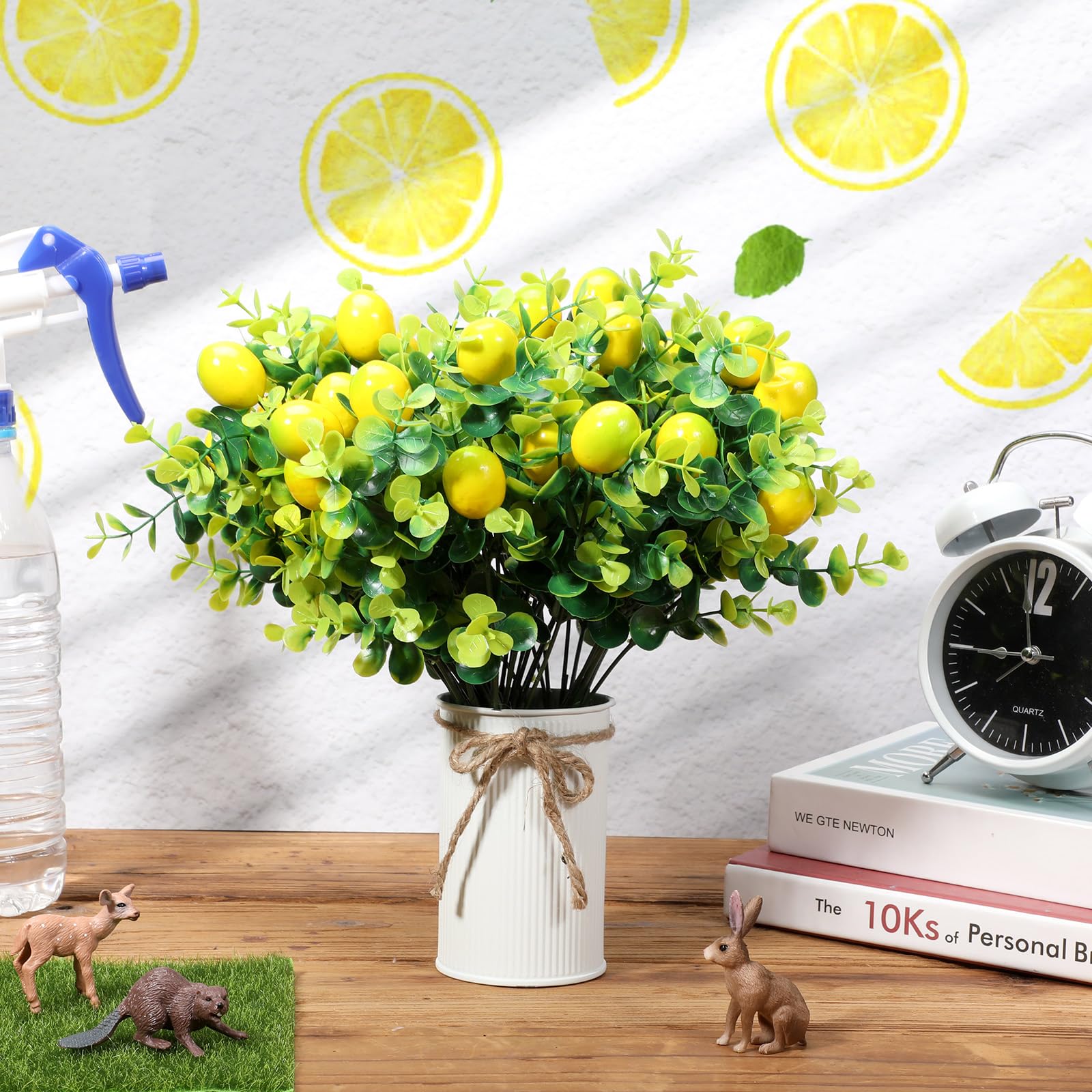 Dandat 8 Pack Faux Lemon Kitchen Decor and Accessories Metal Lemon ...