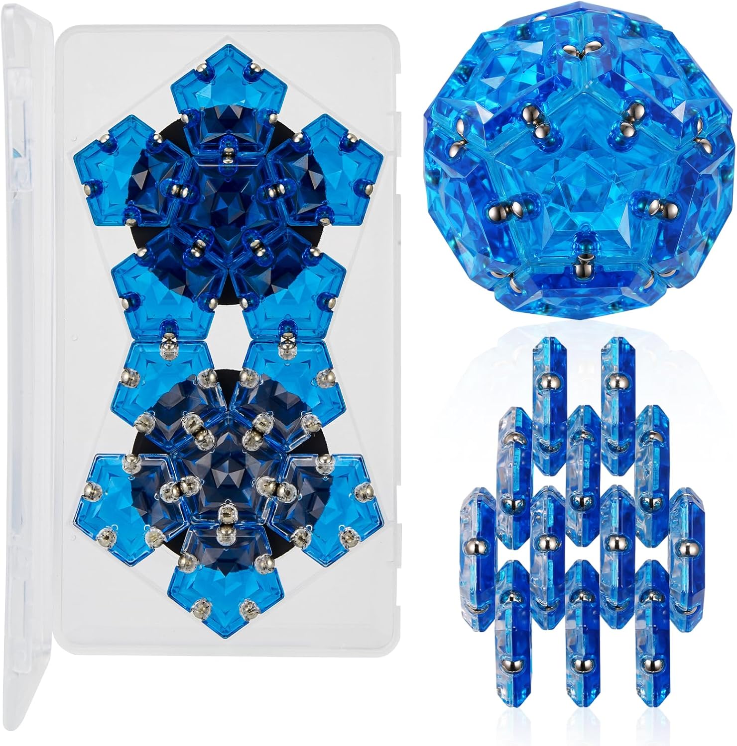 Amazon.com: LAFFTRAK Magnetic Fidget Sphere Magnet Toys - Crystal Blue ...