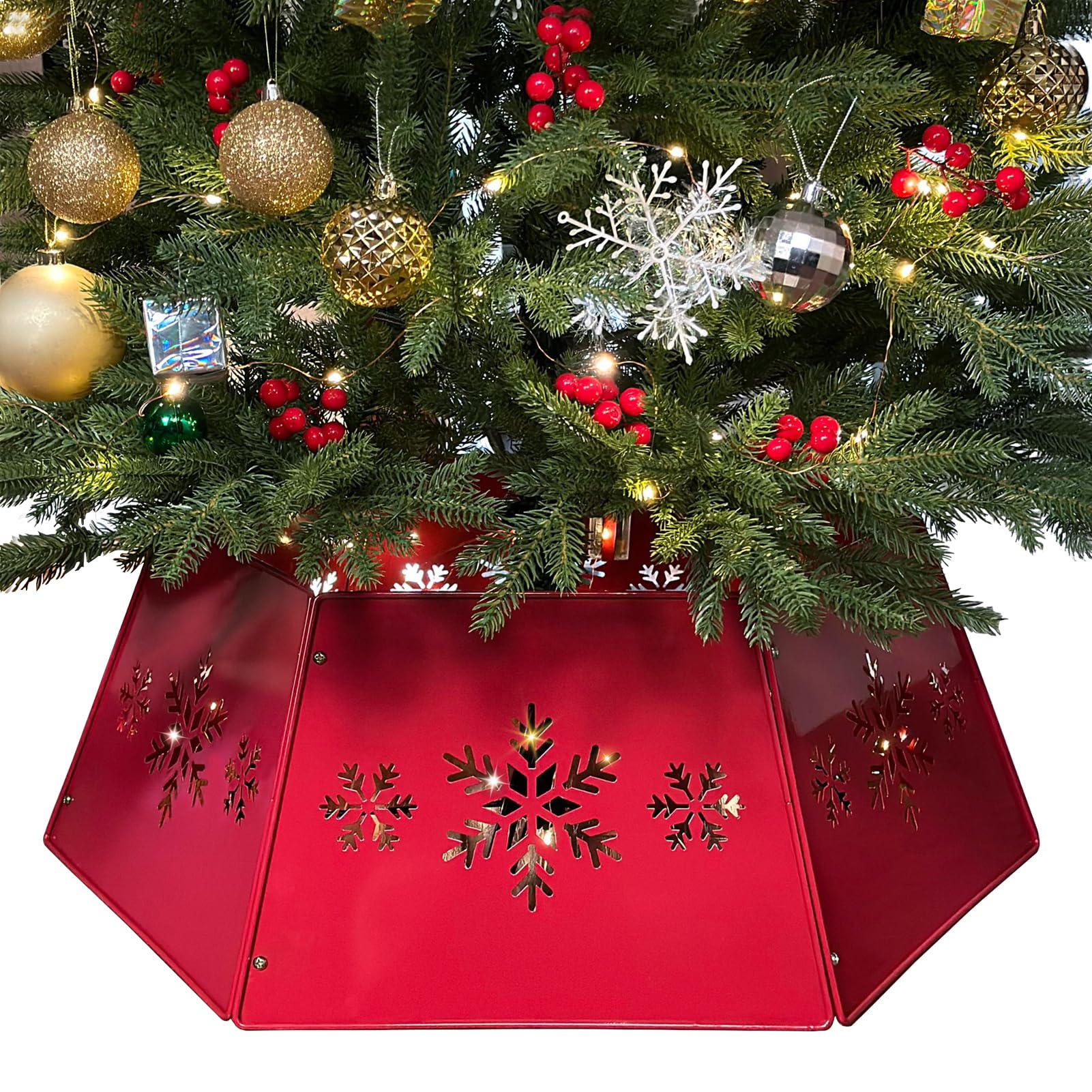 Amazon.com: WKHOMEDECO 28" Cutout Snowflake Christmas Tree Collar with ...
