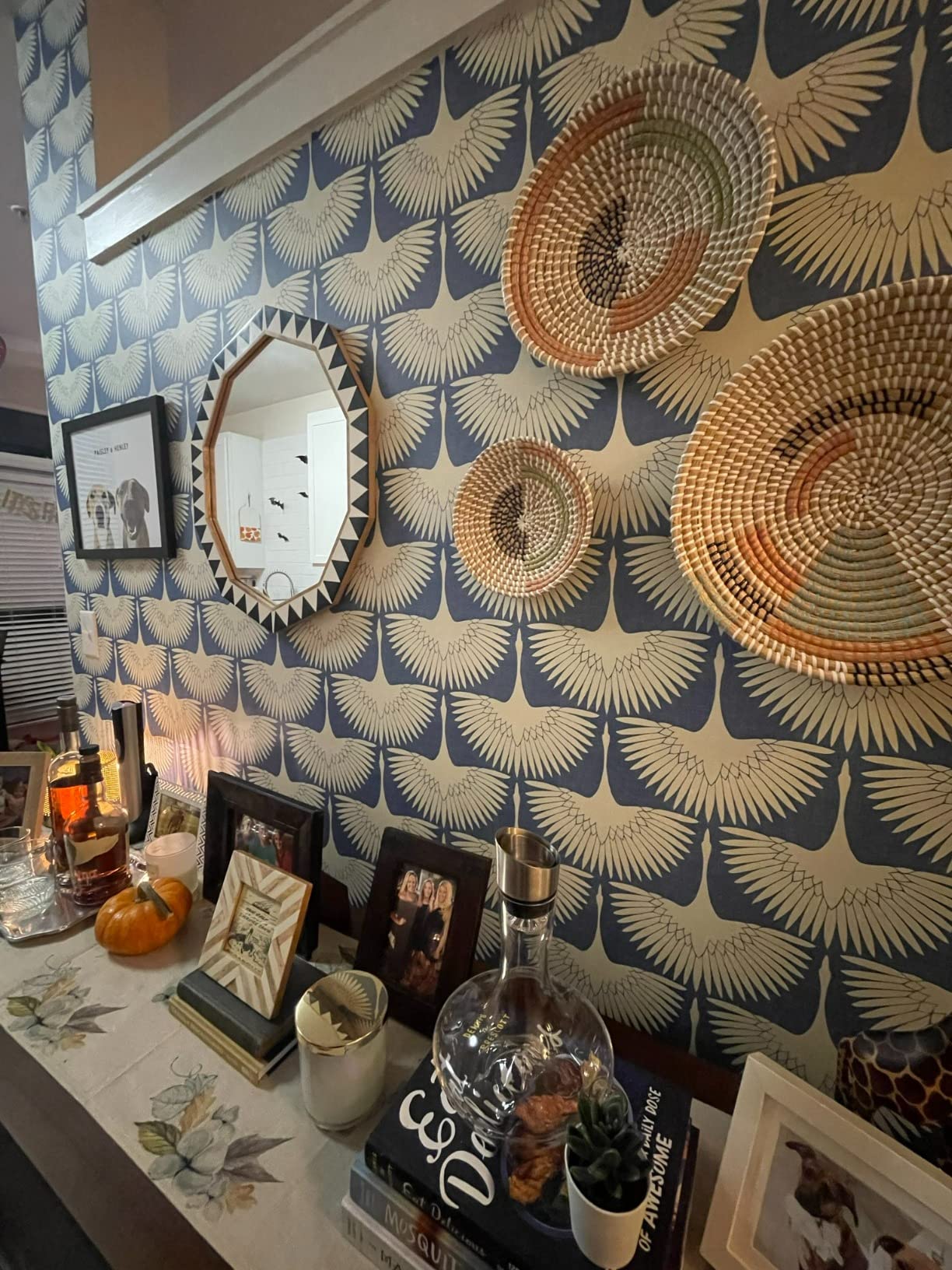 $5/mo - Finance Tempaper x Genevieve Gorder Sahara Blush Feather Flock ...