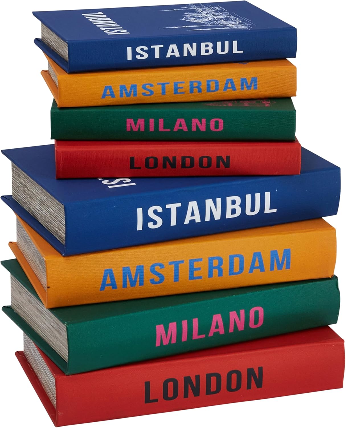 Amazon.com: Creative Co-Op Decorative Hard-Sided Canvas Book, Set of 4 ...