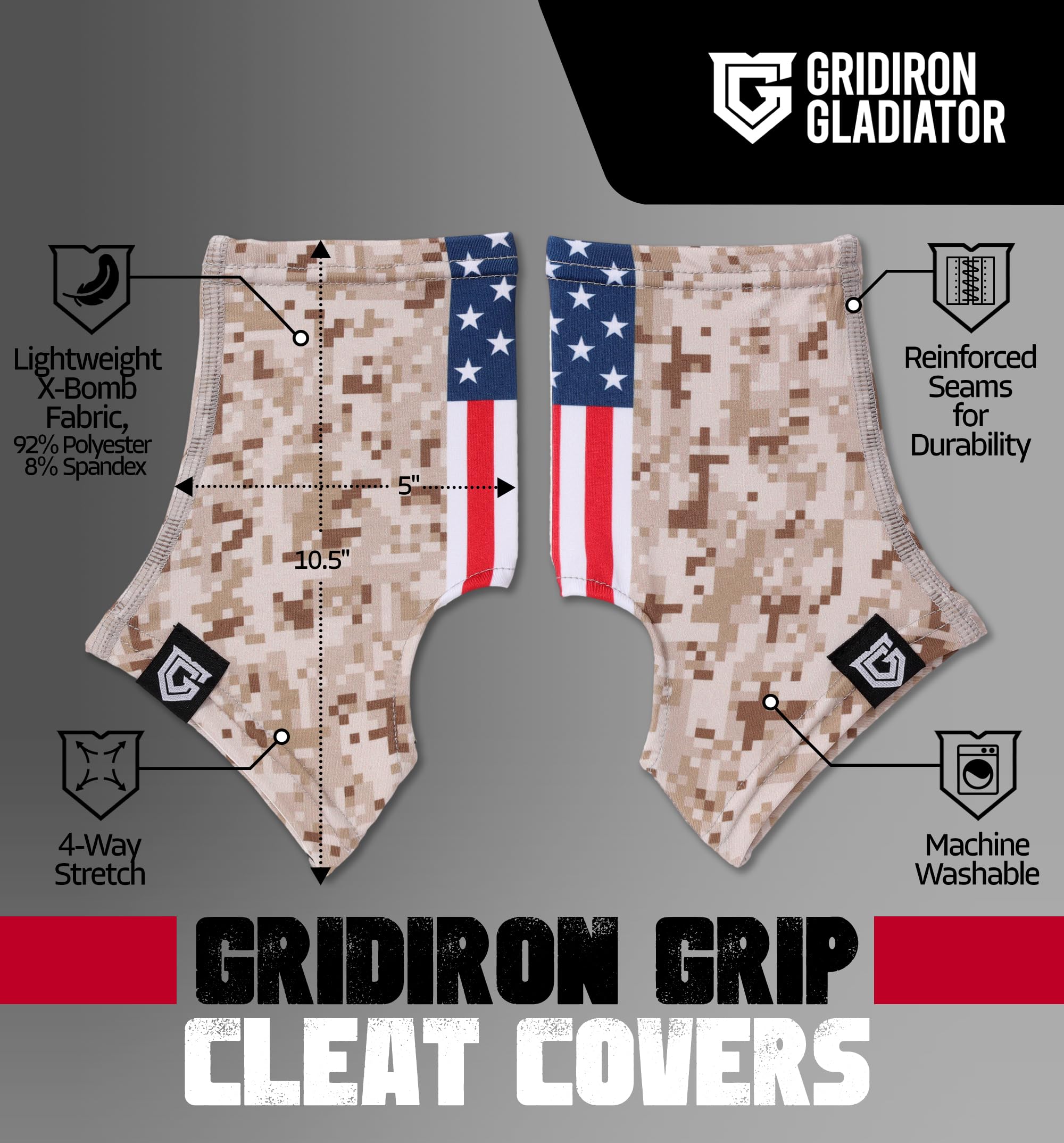 Snapklik.com : Gridiron Gladiator Cleat Covers - Football Spats ...