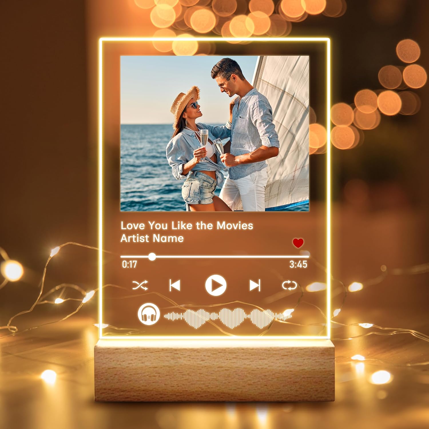 Personalized Valentines Day Gifts for Him Her, Custom Night Light with ...