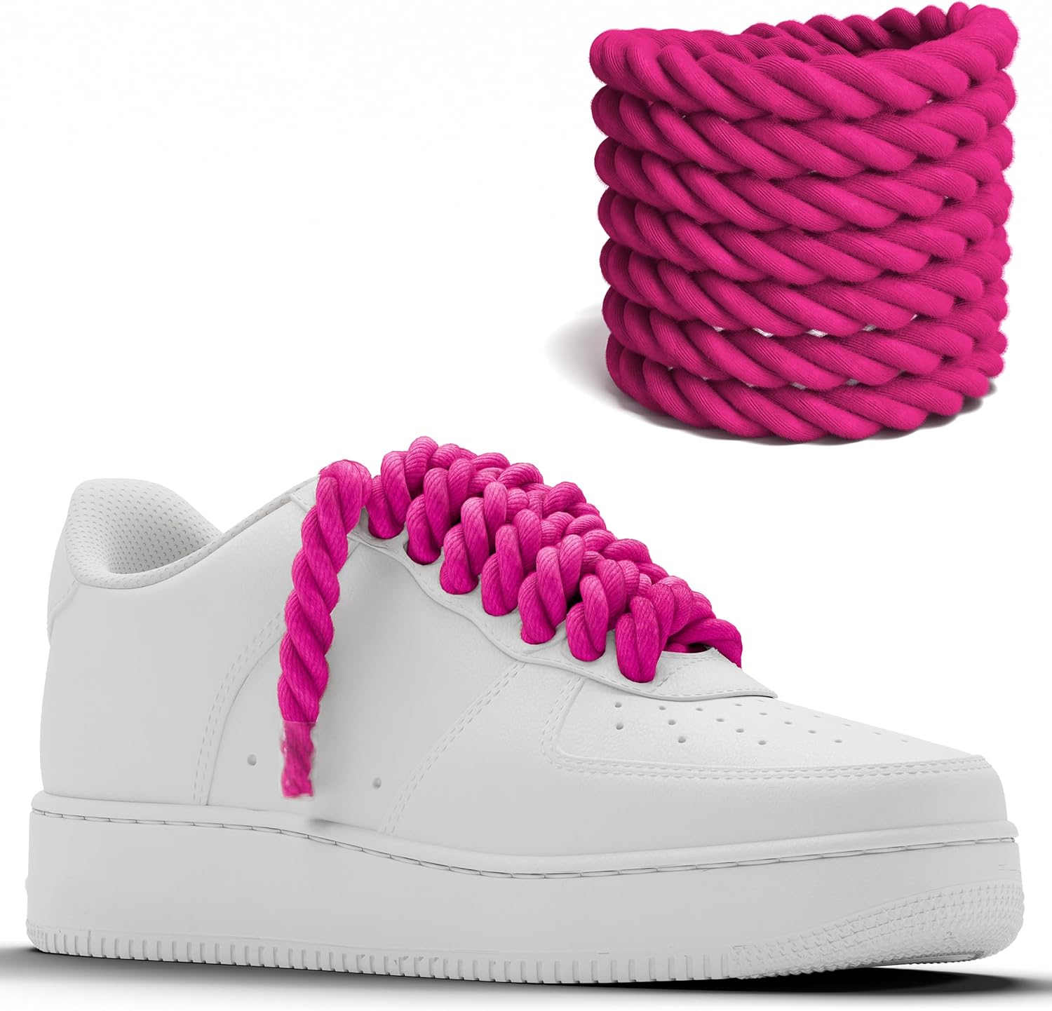 Amazon.com: Chunky Laces Hot Pink Rope Laces, 10mm Thickness, 160cm ...