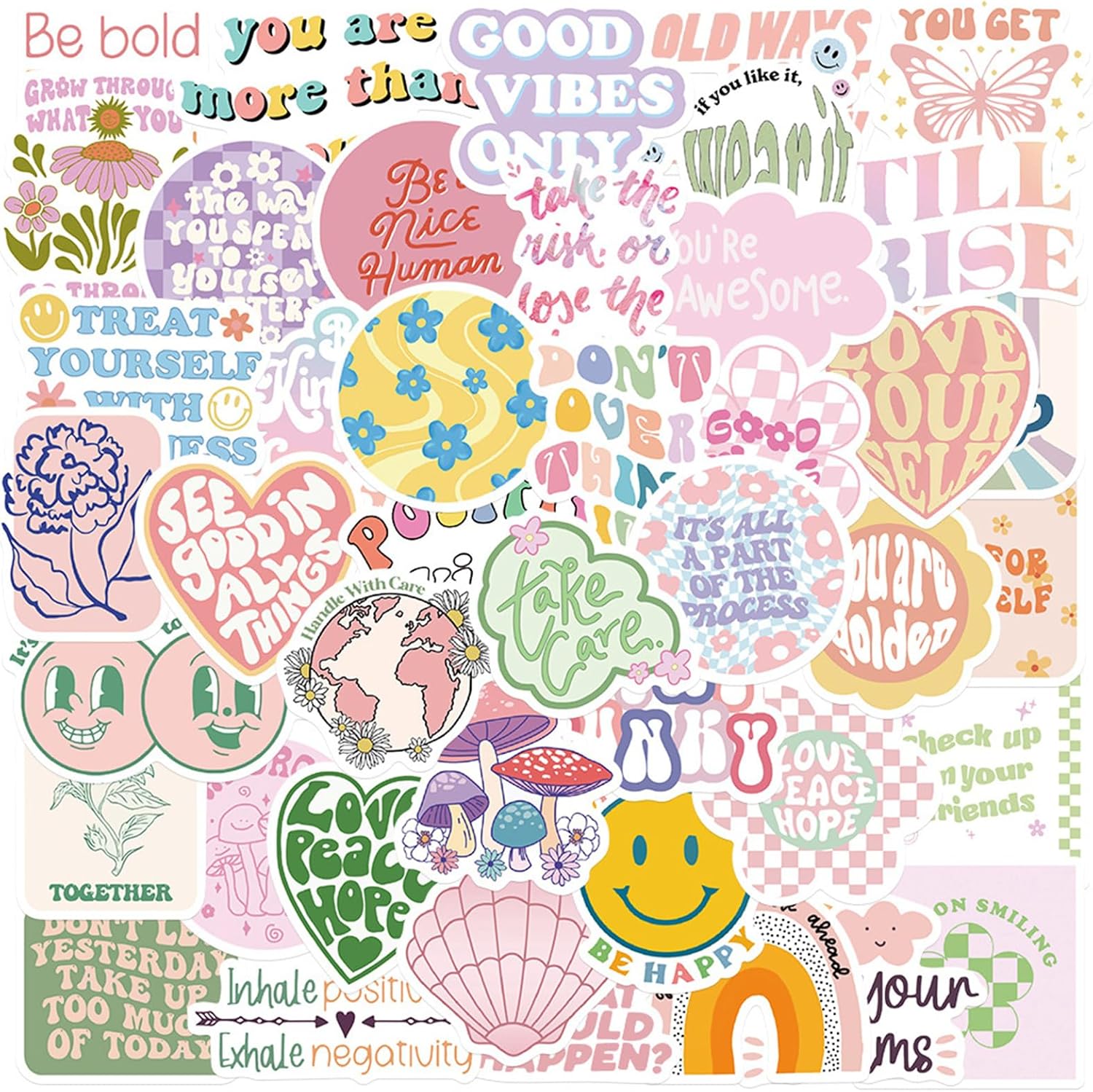 Amazon.com: Preppy Sticker Aesthetic Stickers 50PCS, Cute Stickers ...