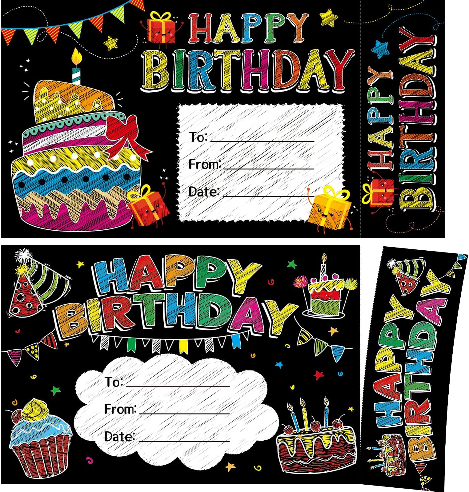Amazon.com : Fancy Land Chalkboard Happy Birthday Certificates with ...