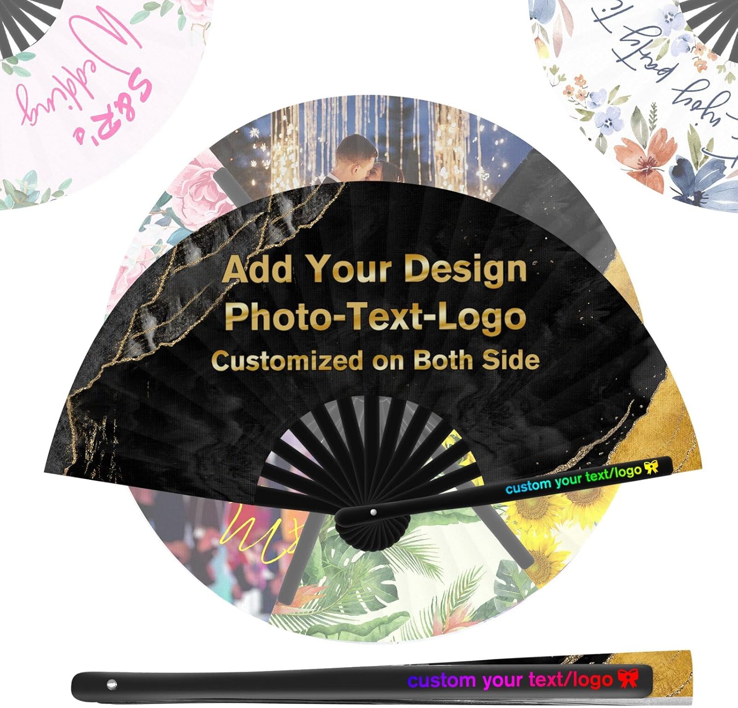 Amazon.com: Personalized Fans Custom Folding Fans with Photo Handheld ...