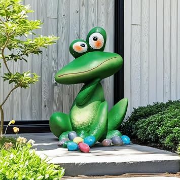 Amazon.com : Large Outdoor Sitting Frog Statue - 9