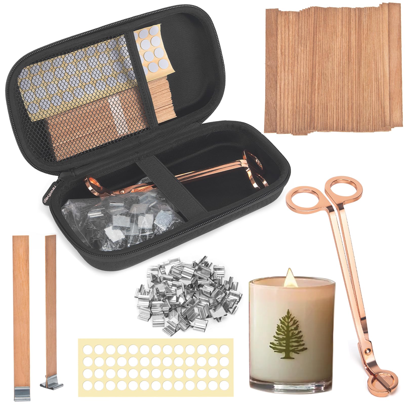 Amazon.com: Yewltvep Wood Candle Wicks with Storage Case, 5.1 X 0.5 ...