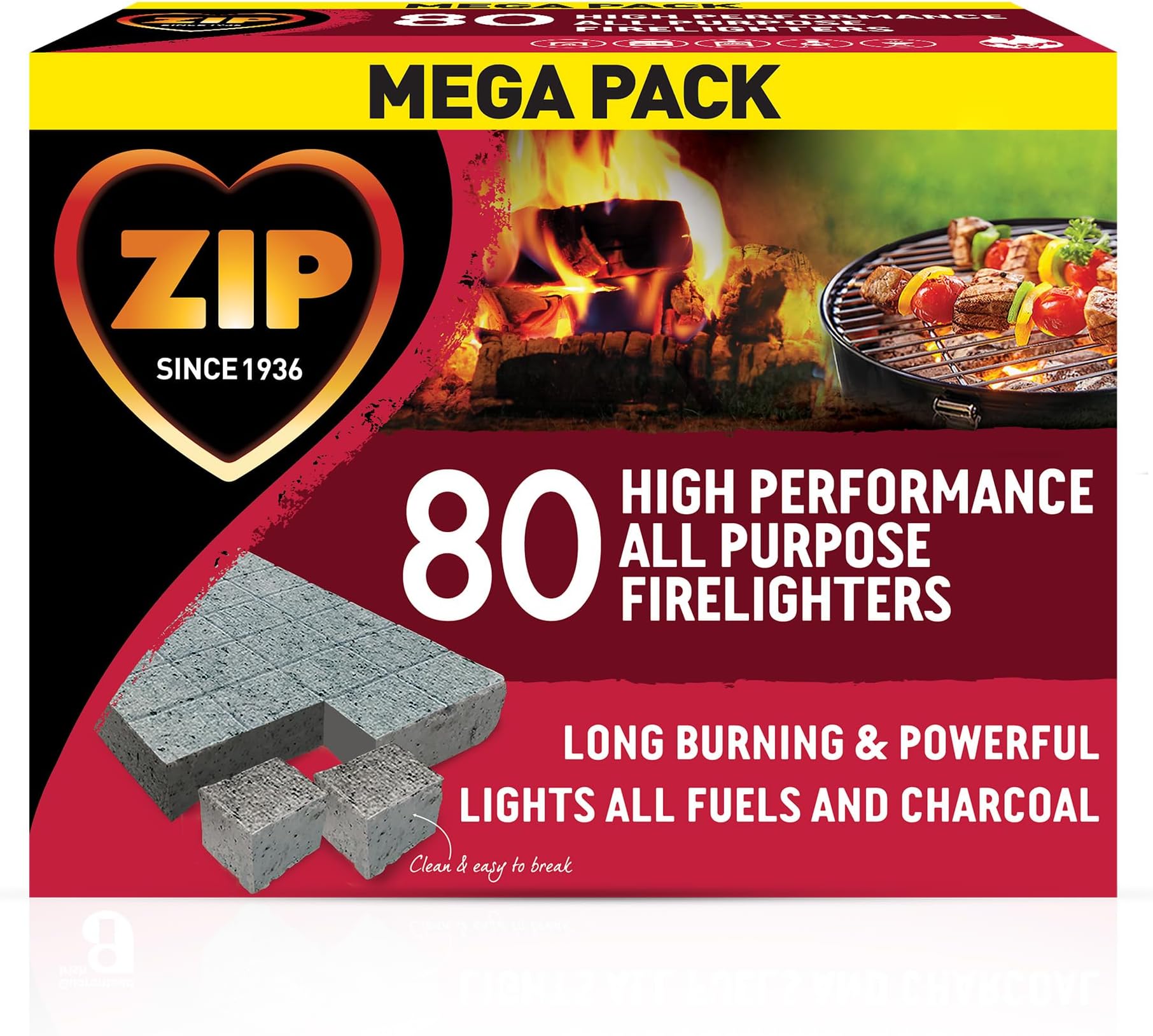 240 Zip High Performance Energy Firelighters Stove Wood burner Logs ...