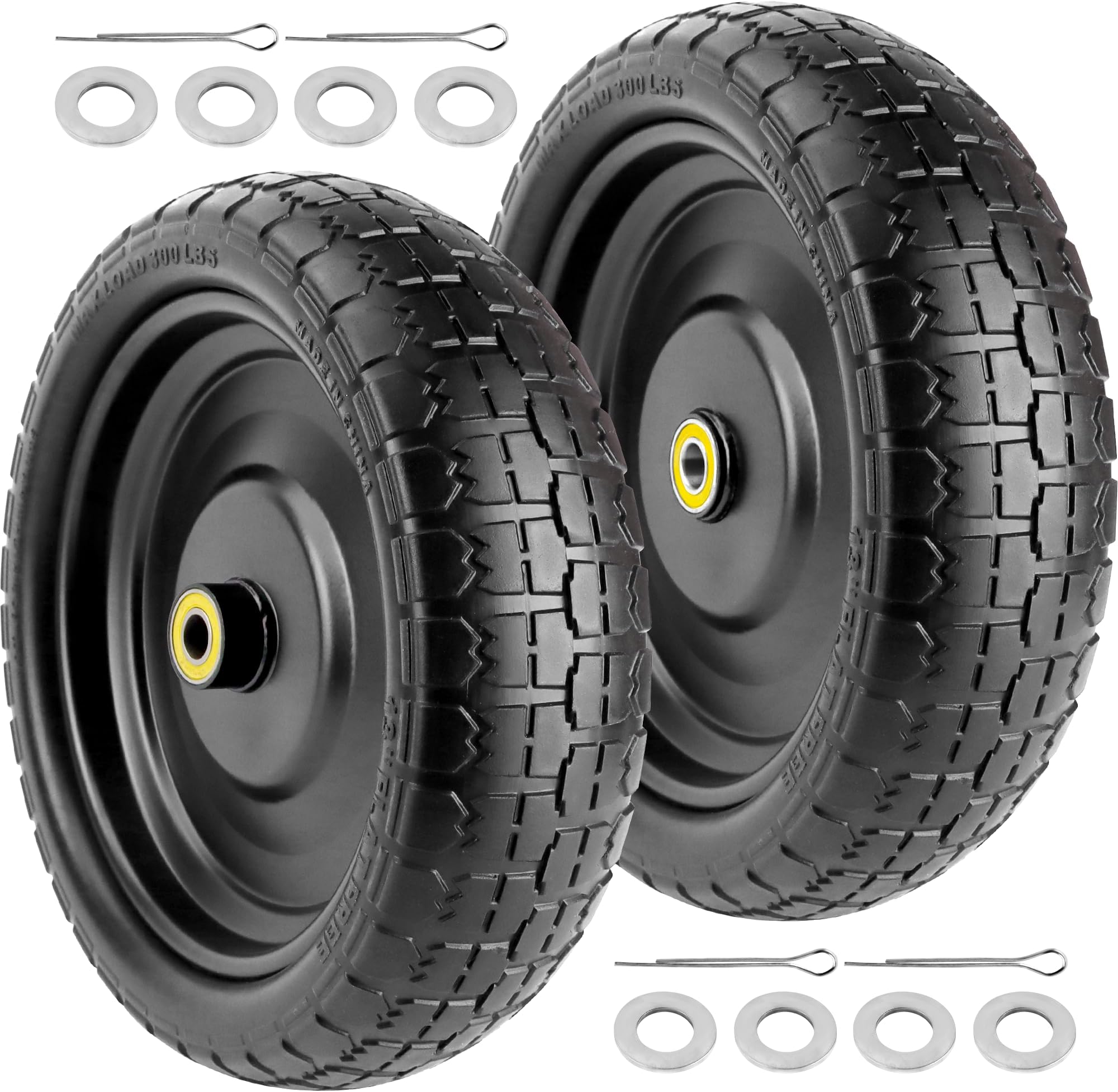 Amazon.com : 13" Flat Free Wheels with 5/8" Bearings,2.17" Offset Hub ...