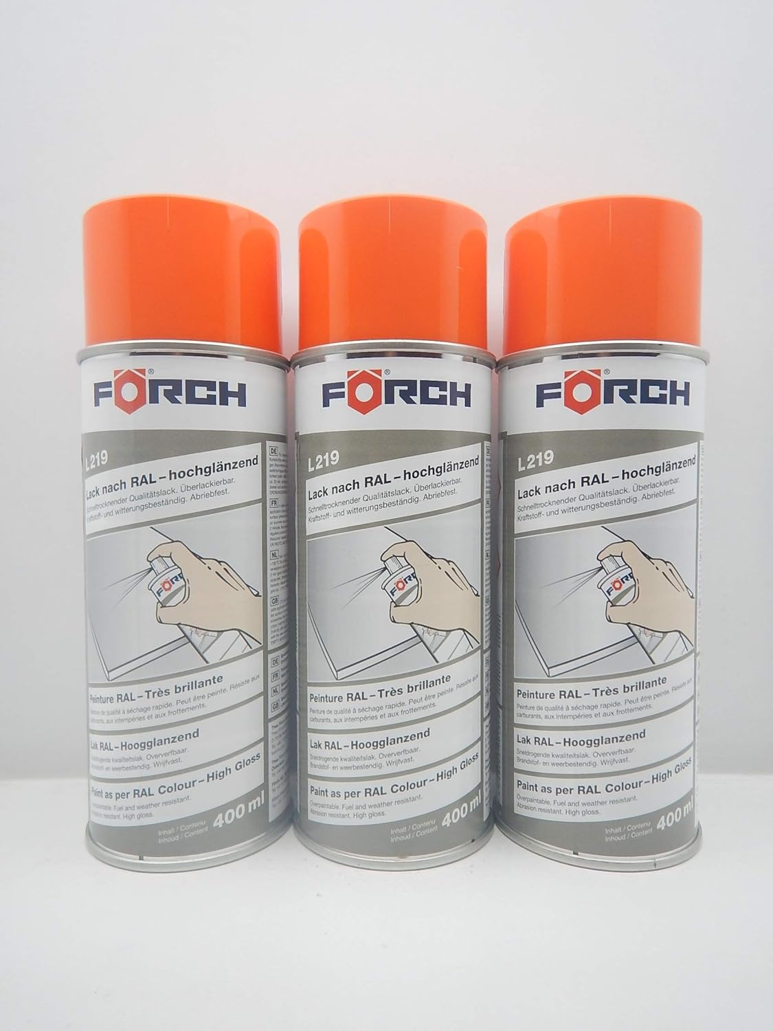 Förch Pure Orange RAL 2004 Paint Spray Can 400 ml (3) : Amazon.co.uk ...