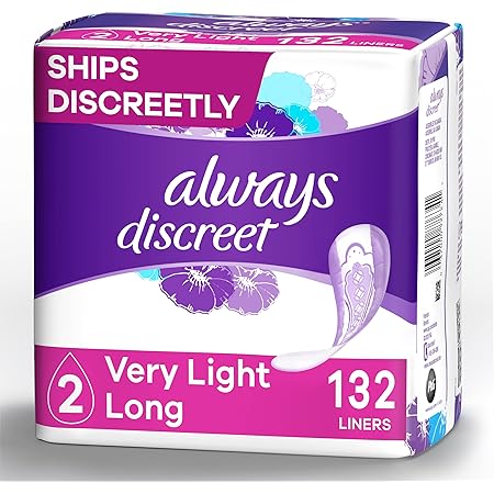 Amazon.com: Always Discreet, Incontinence Liners for Women, Very Light ...