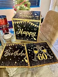 Amazon.com: 3pcs 60th Birthday Decorations Boxes for Men Women, Black ...