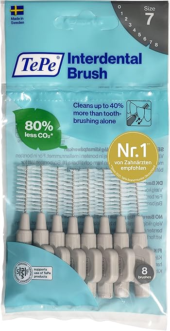 TePe Sweden Interdental Brushes 1.3 mm Gray 2 Packet of 8 Brushes Size ...