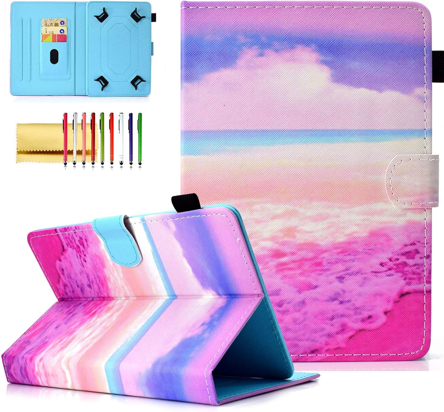 Amazon.com: Universal 10 inch Tablet Cover, Techcircle PU Leather Slim ...