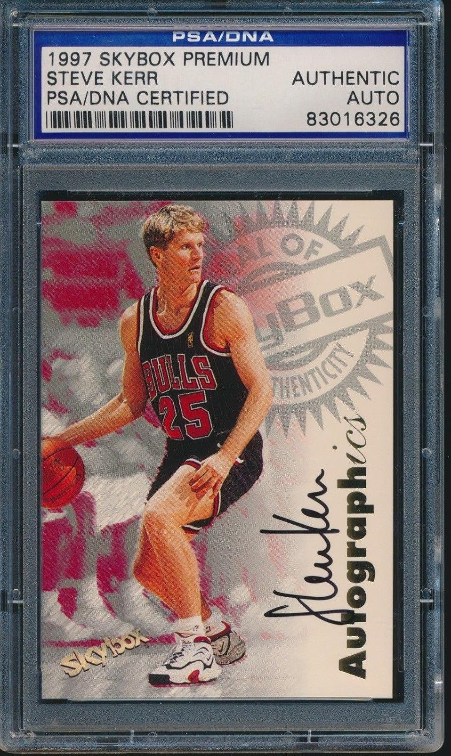 1997 Skybox Premium Signed Steve Kerr Chicago Bulls Auto Black - PSA ...