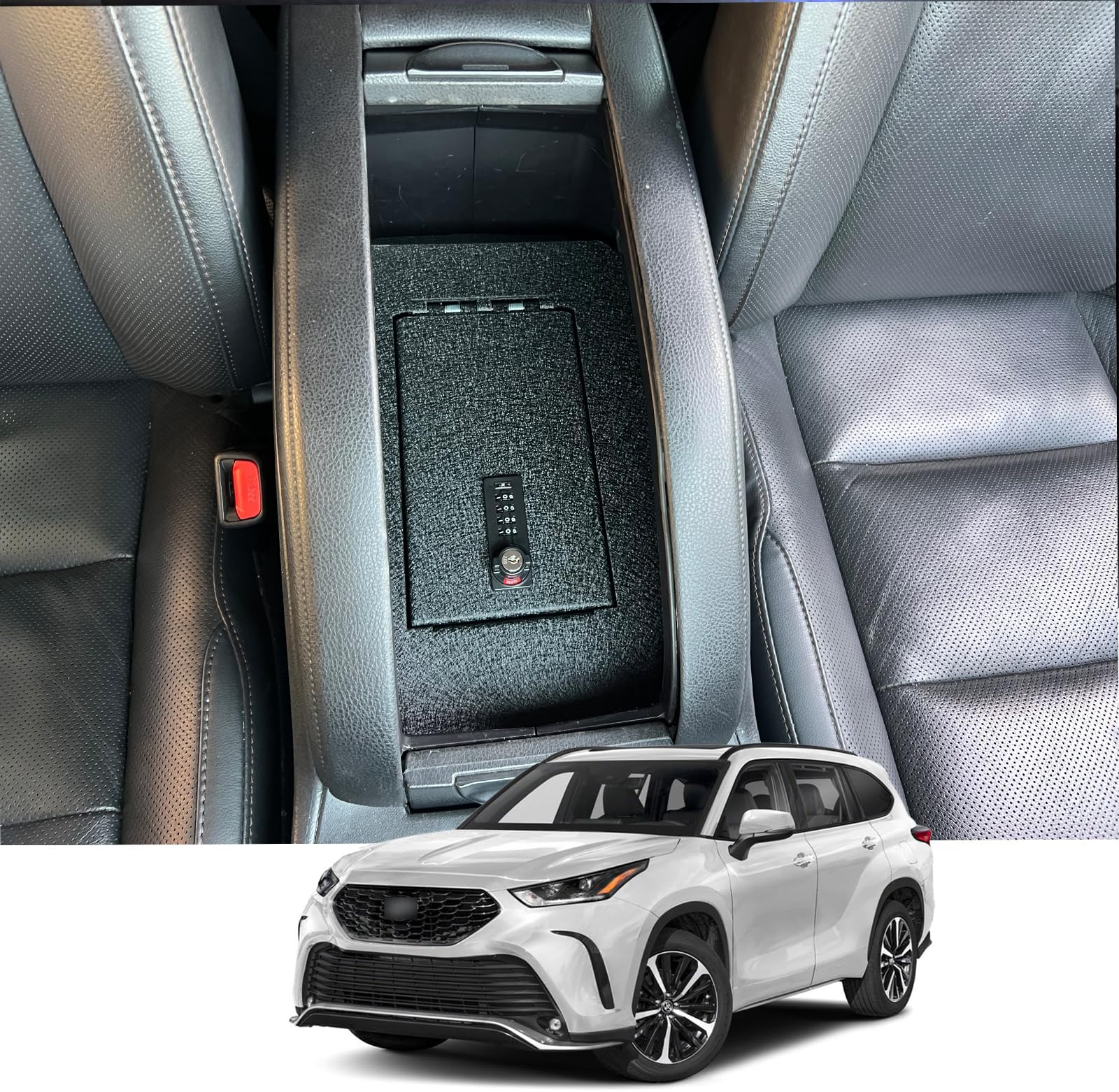 Amazon.com: Center Console Gun Safe Vault - WASAI Premium In-vehicle ...