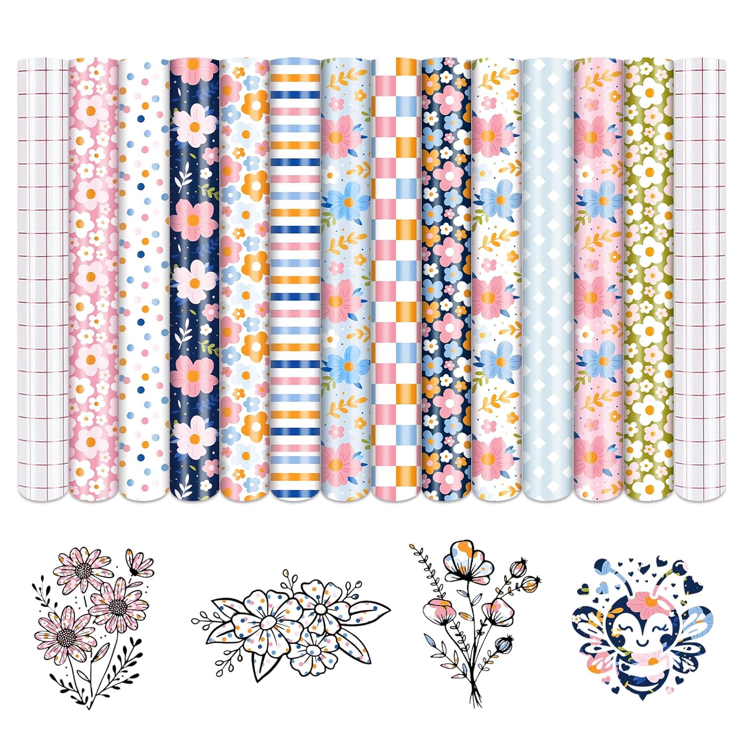 Amazon.com: Tintnut Boho Permanent Adhesive Vinyl-12 Sheets 12"x10 ...