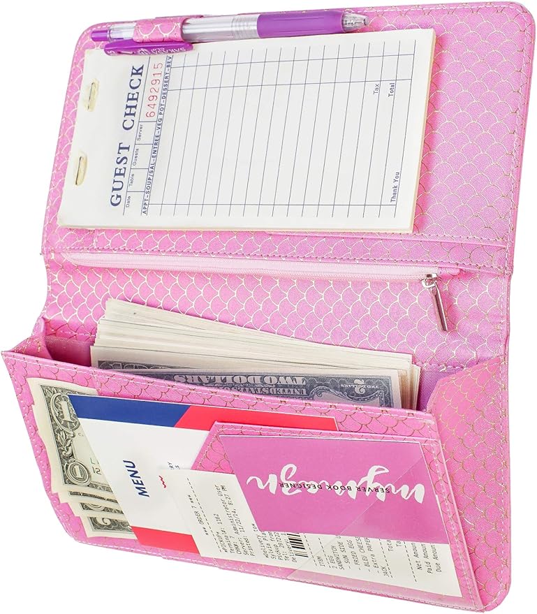 Amazon.com: Mymazn Server books for Waitress Wallet Shimmer Cute ...