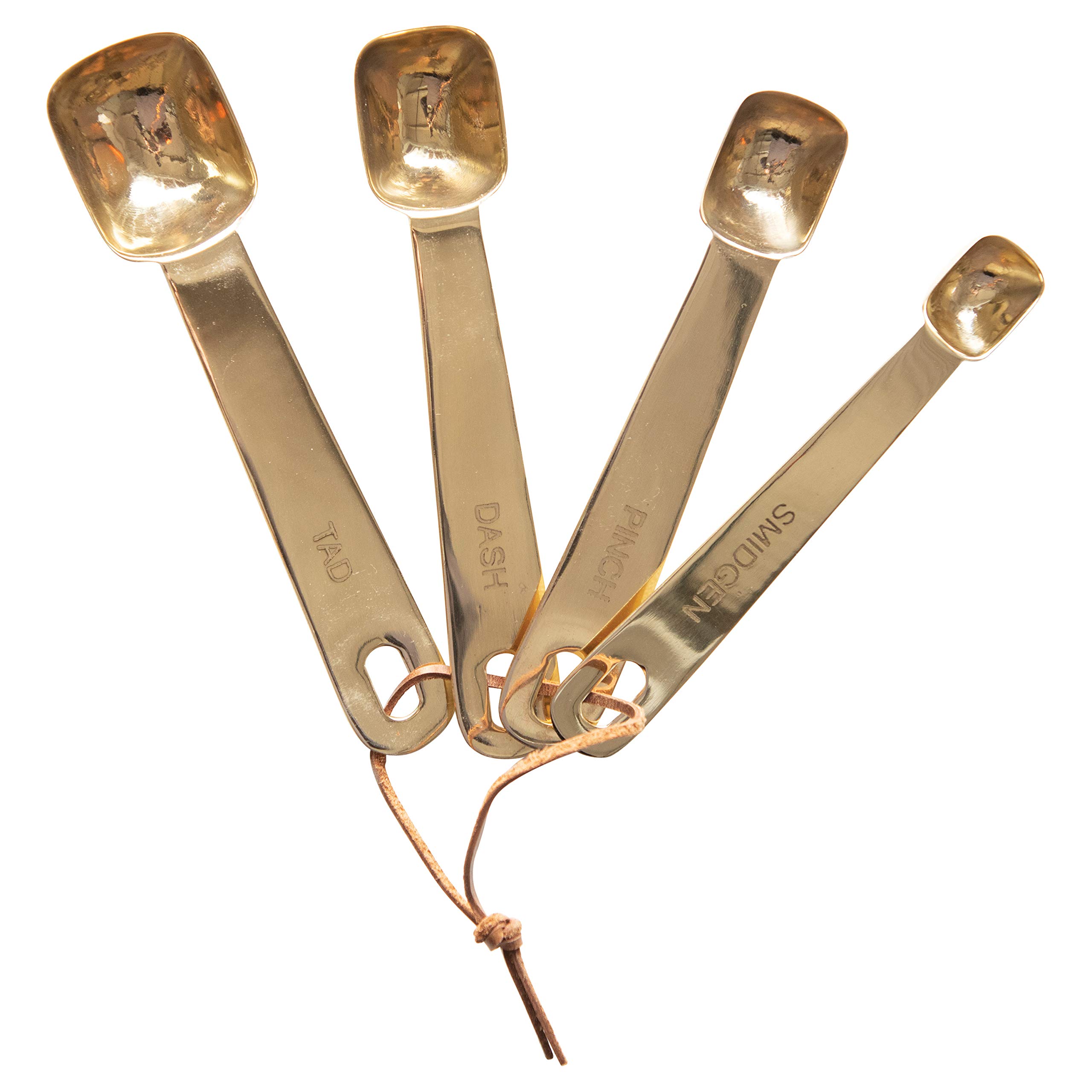 Amazon.com: Creative Co-Op Stainless Steel Square Leather Tie (Set of 4 ...