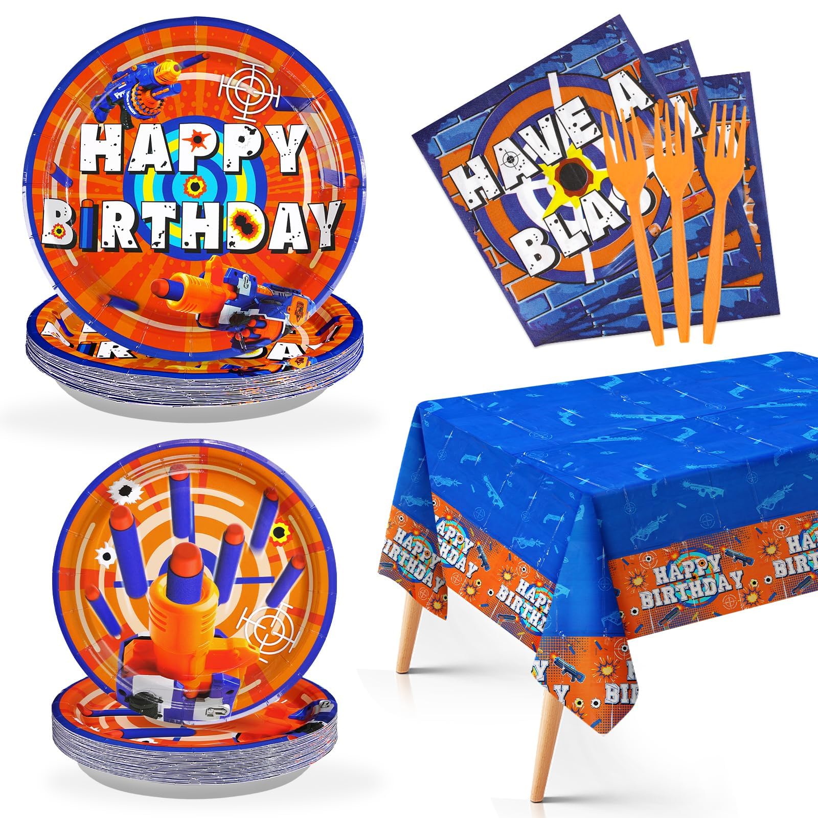 Amazon.com: 98Pcs Dart War Birthday Party Decorations Dart War Party ...