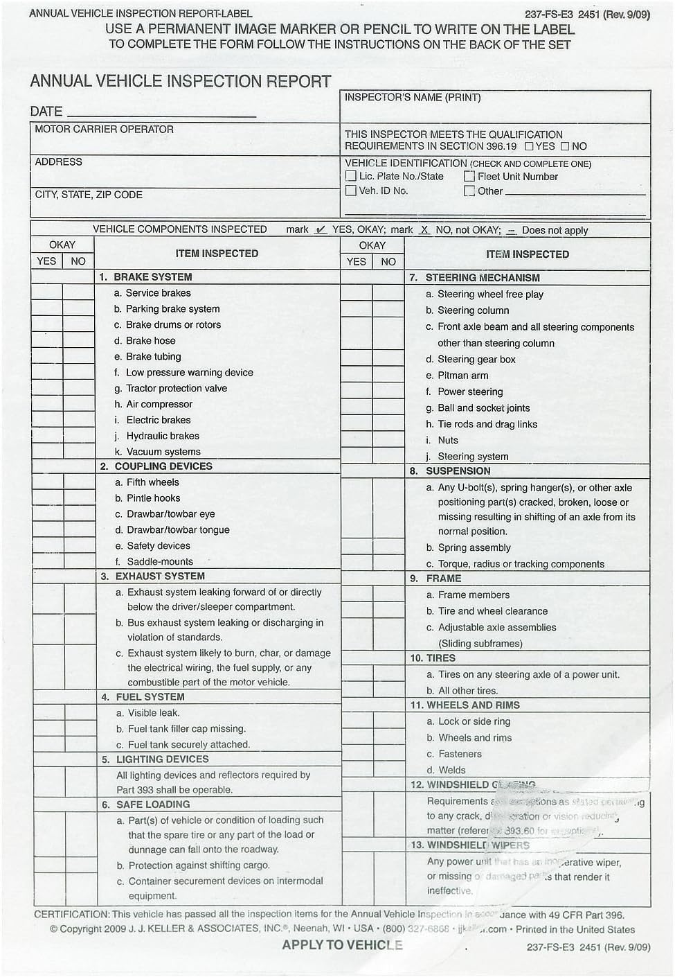 Vehicle Inspection Report 5 3 4x8 1 4 In pack Of 10 Amazon vehicle-inspection-report-5-3-4x8-1-4-in-pack-of-10-amazon