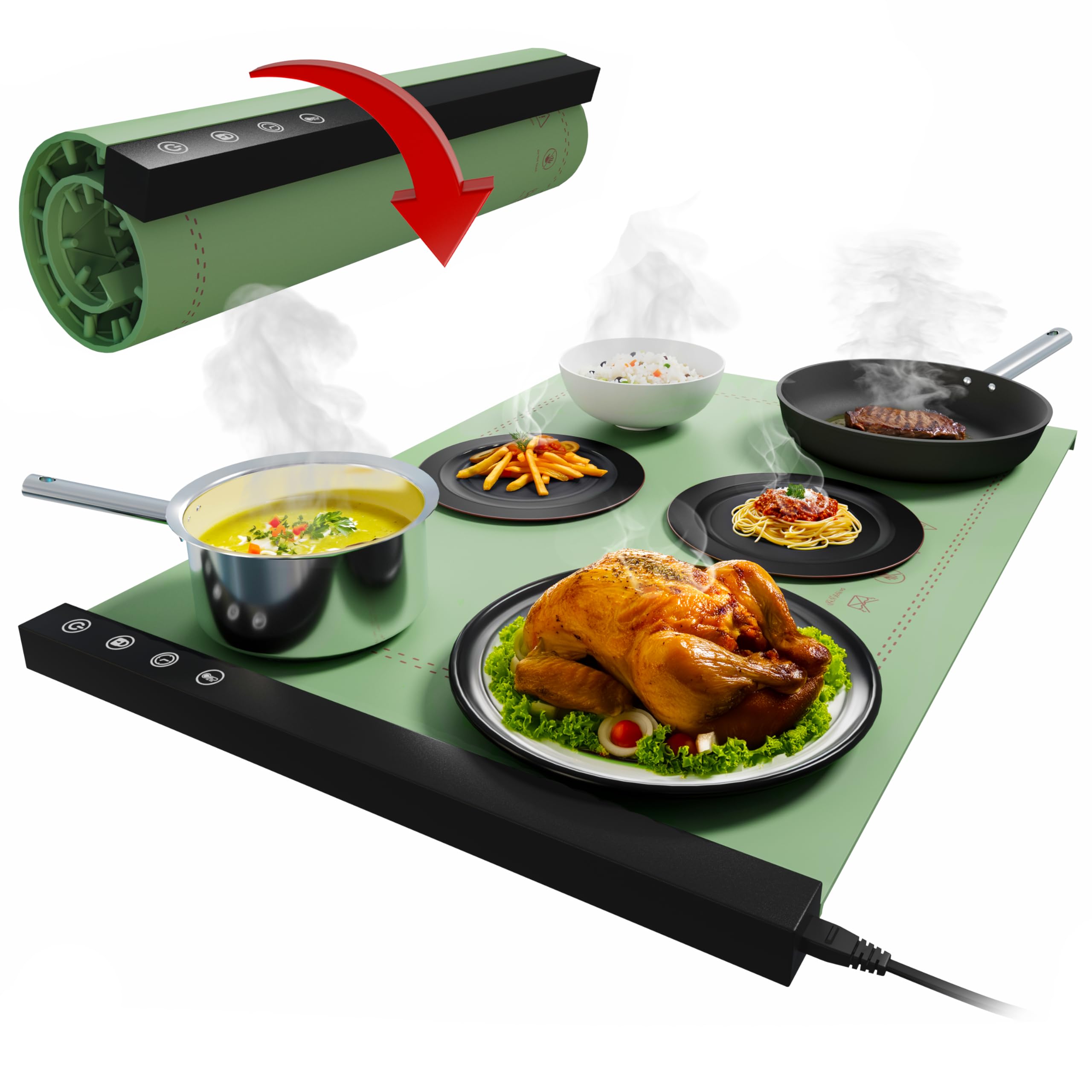 Amazon.com: Kitchensilk Food Warming Mat - Adjustable Temperature ...