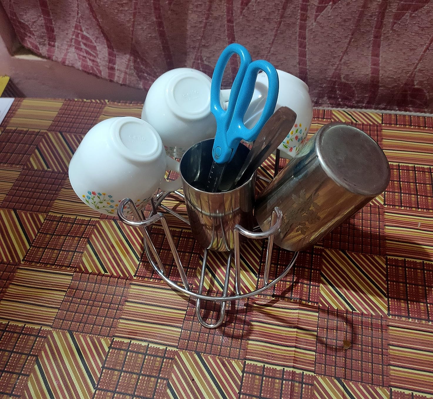SKYWHALE Glass Holder Stand for Dining Table, Tumbler Holder, Stainless ...