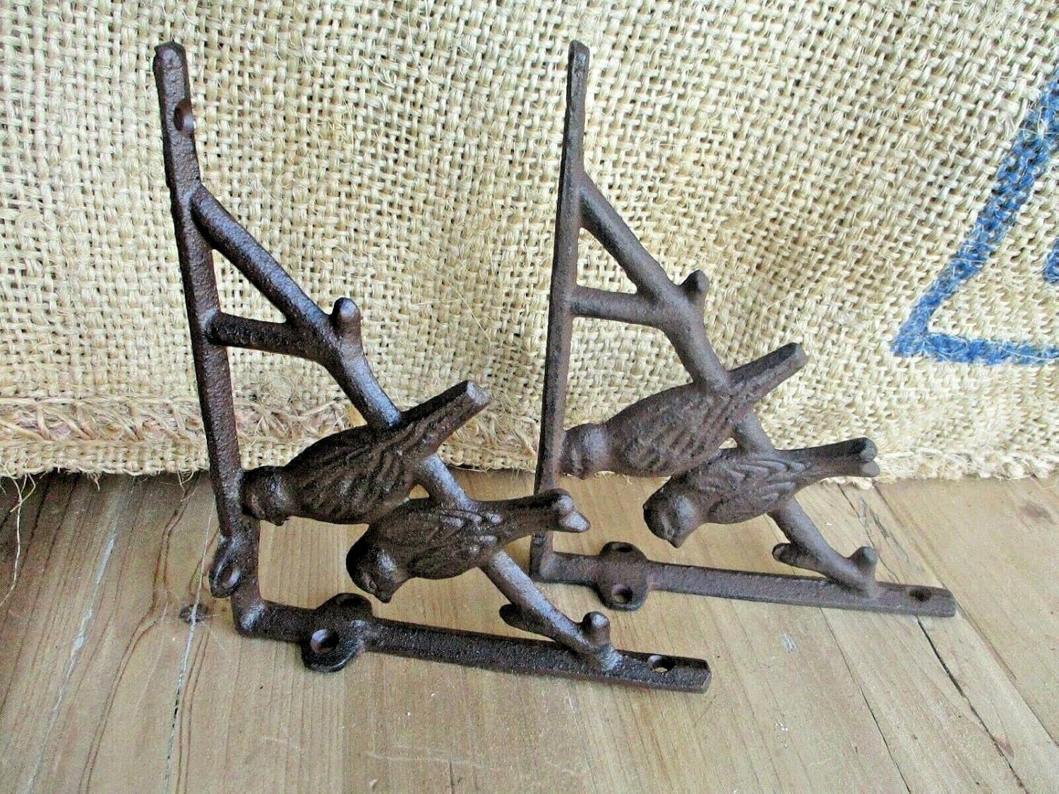 Amazon.com: 2 Cast Iron Antique Style Bird Brackets Corbels Garden ...