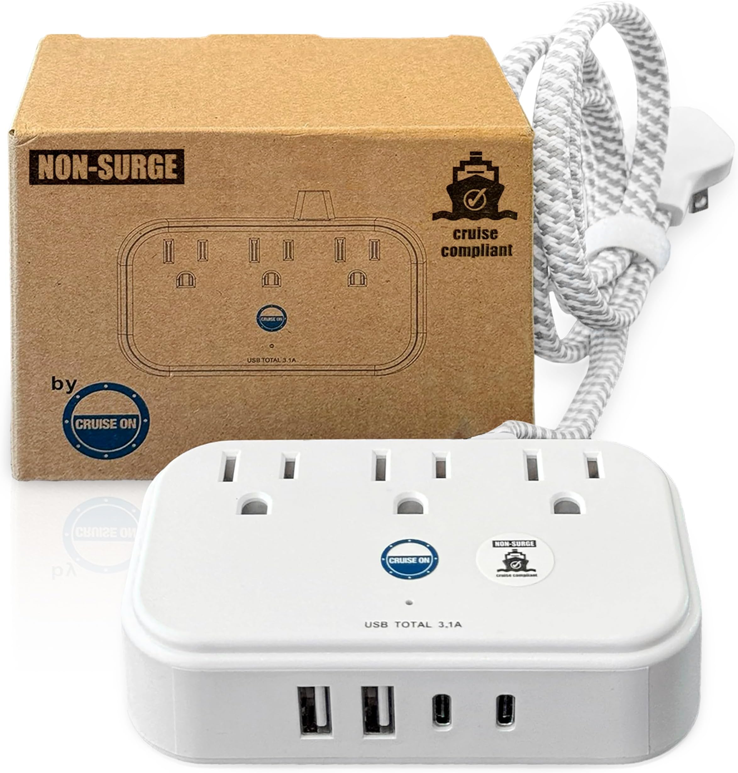 Amazon.com: Cruise Approved Power Strip Non Surge Protector with 3.3 ft ...