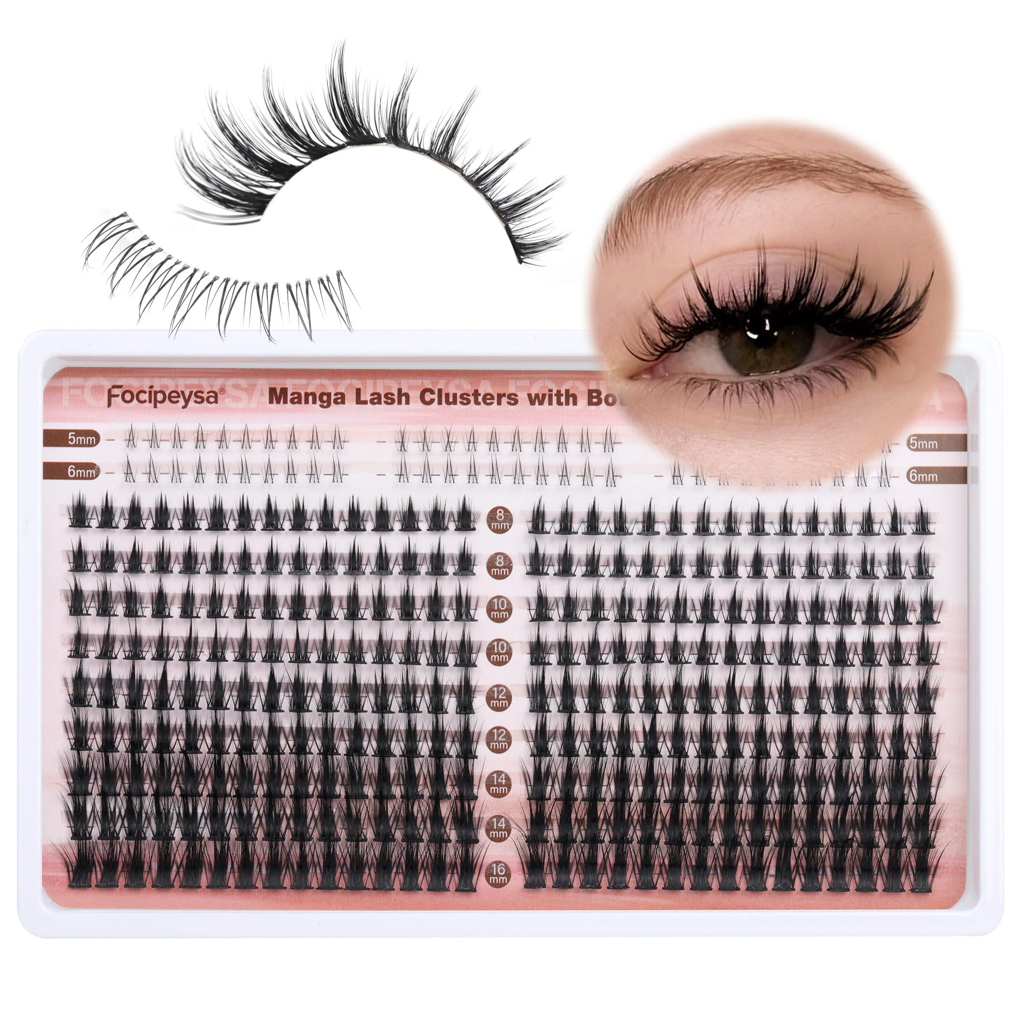 Amazon.com: Focipeysa Manga Lash Clusters Wispy Eyelash Extensions ...