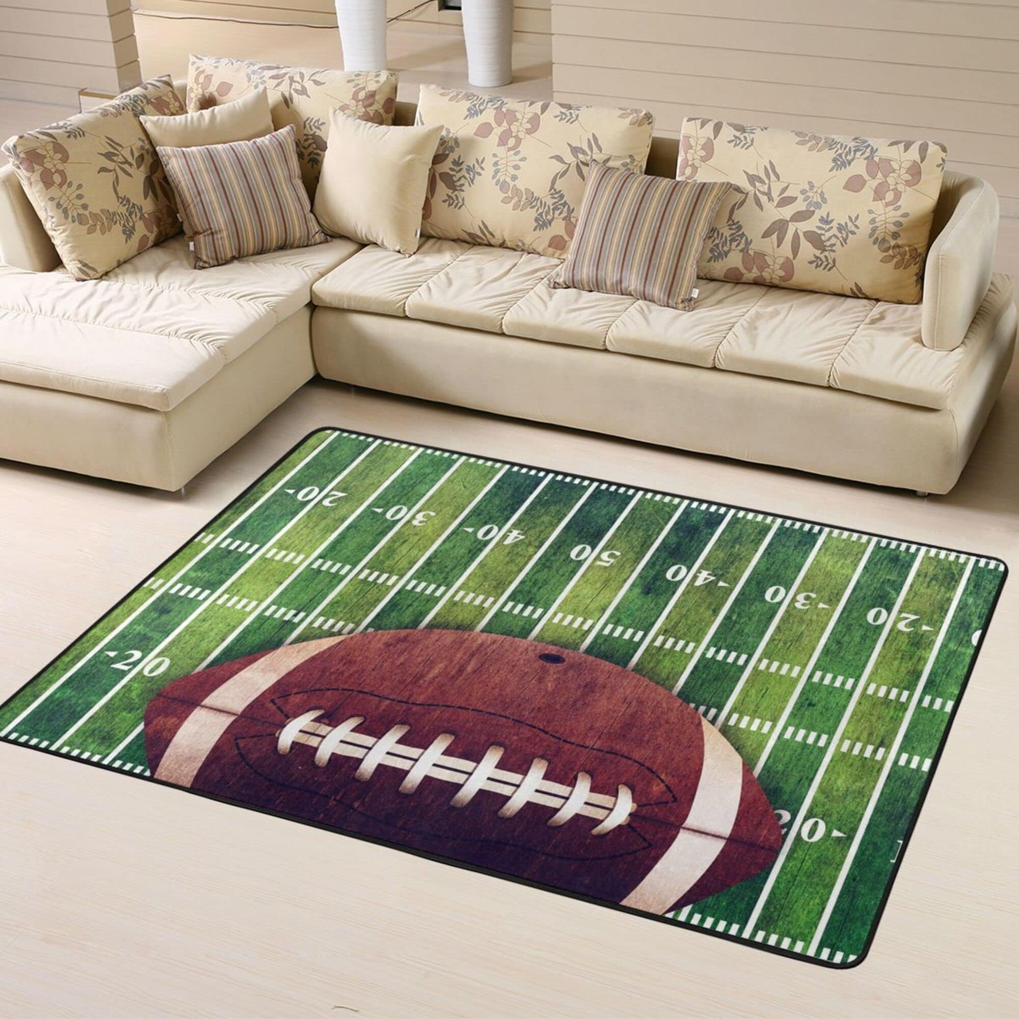 Amazon.com: Sports Area Rug,Retro American Football Field and Rugby ...