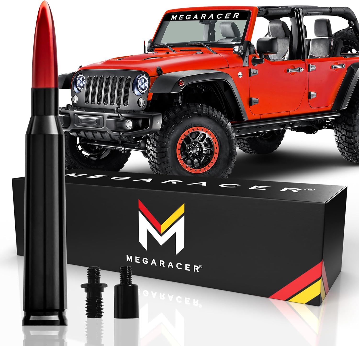 Mega Racer Base negra de 5.5 pulgadas con antena de punta roja – Jeep ...