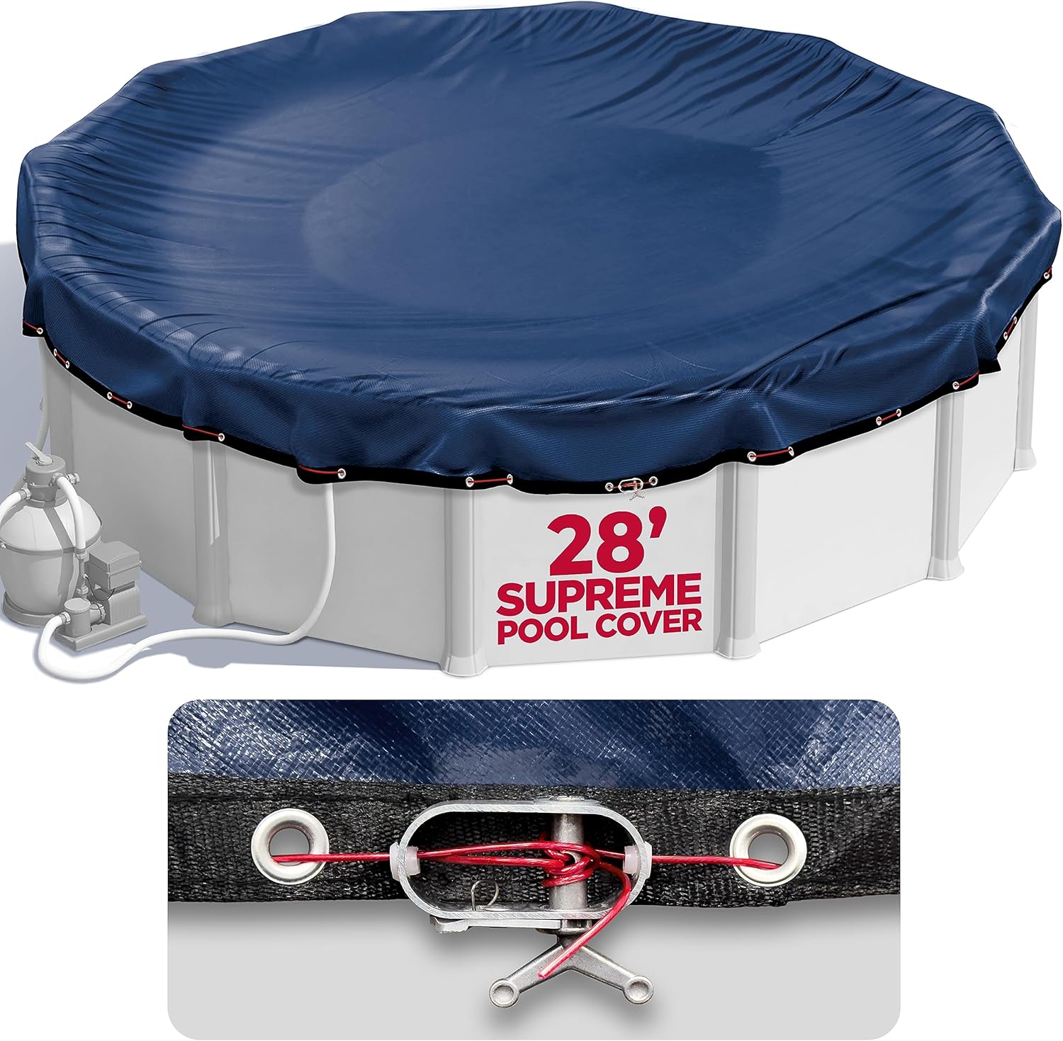 Amazon.com : 28 ft Round Pool Cover for Above Ground Pools, Above ...