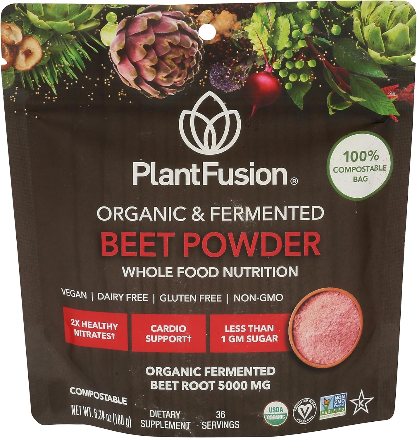 Amazon.com: Plantfusion Organic Fermented Beet Powder, 6.34 Oz : Health ...