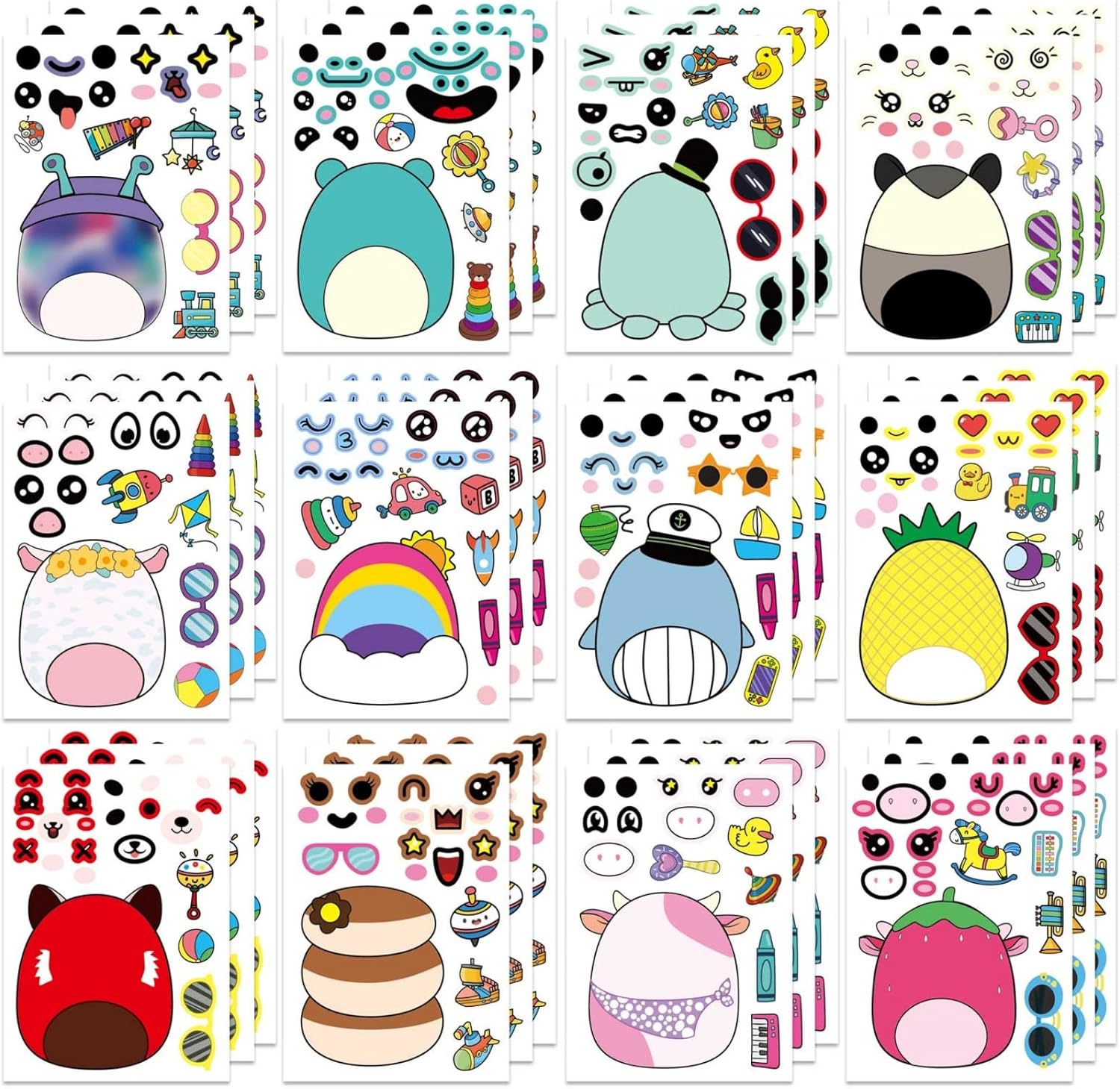 Amazon.com: 36-Piece Make-a-face Stickers Pack, Make Your Own Stickers ...