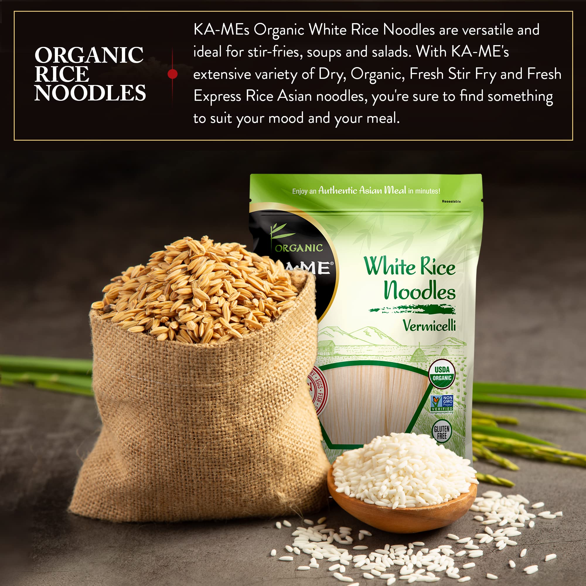 Snapklik.com : Ka-Me Organic Rice Noodles, Vermicelli,8.8 Ounce